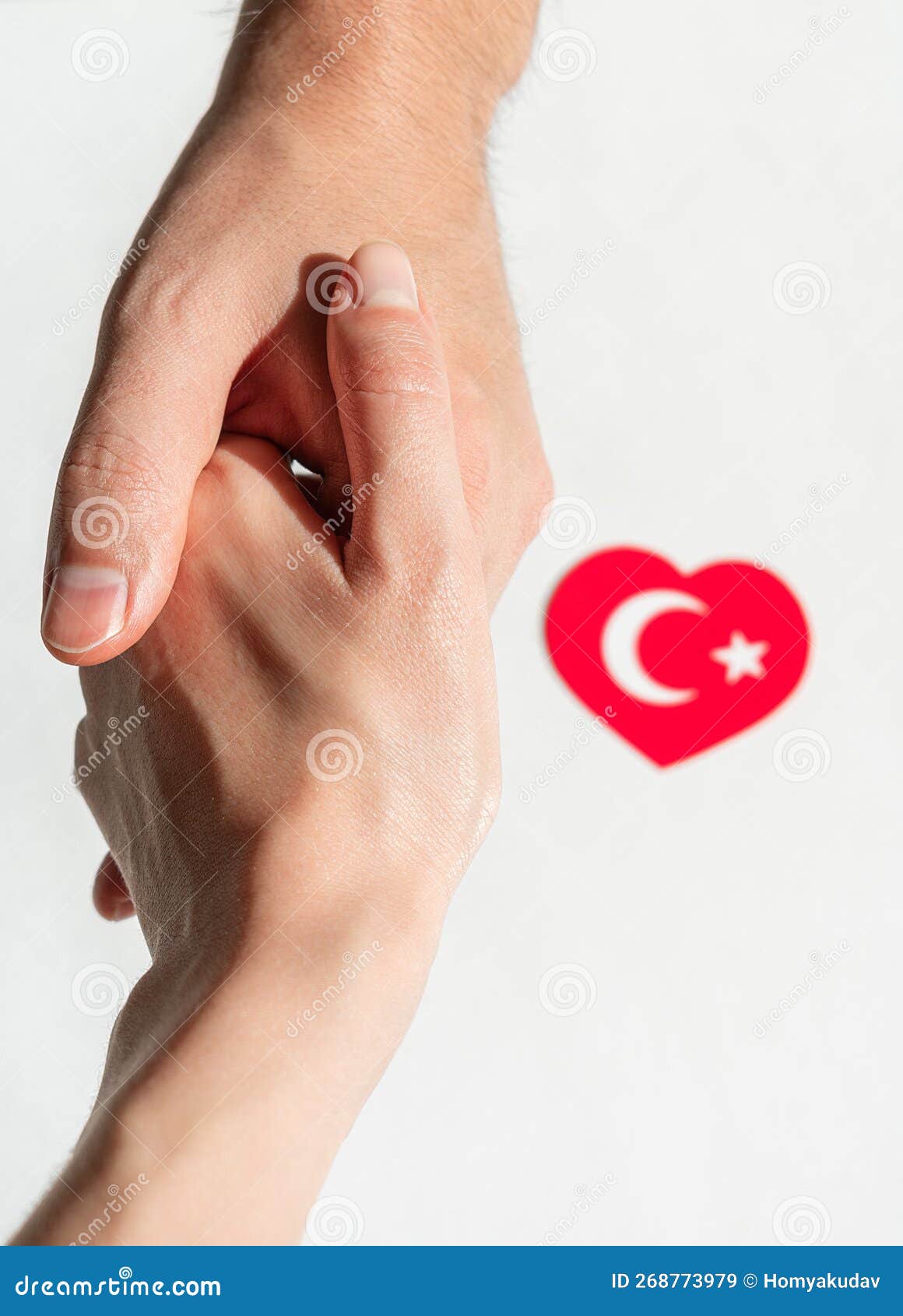 Flag of Turkey in the Form of a Heart and a Handshake. Stock Image ...