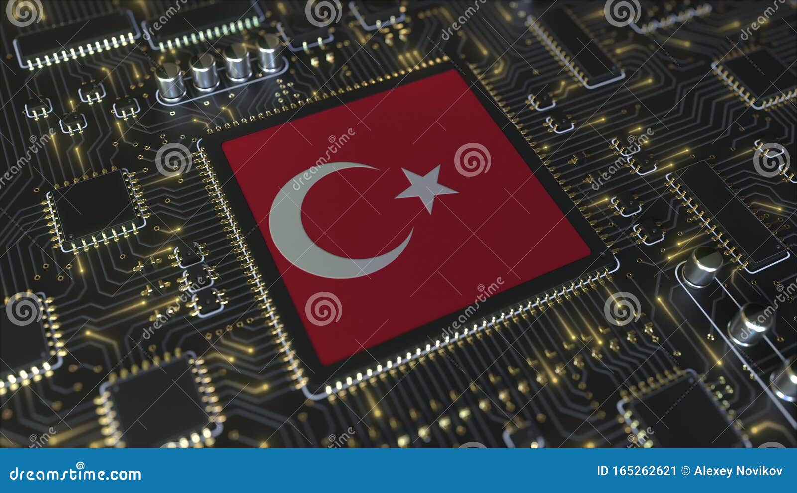 Flag of Turkey on the Operating Chipset. Turkish Information Technology ...