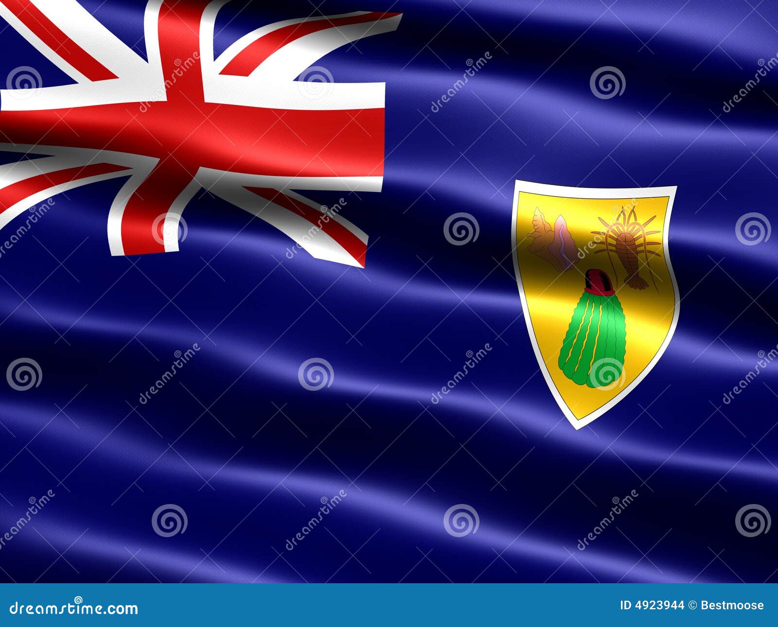 Flag of the Turks and Caicos Islands Stock Illustration - Illustration ...