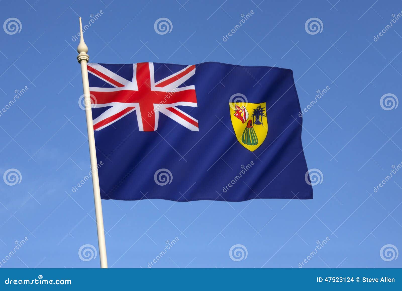 Flag of the Turks and Caicos Islands Stock Photo - Image of state ...