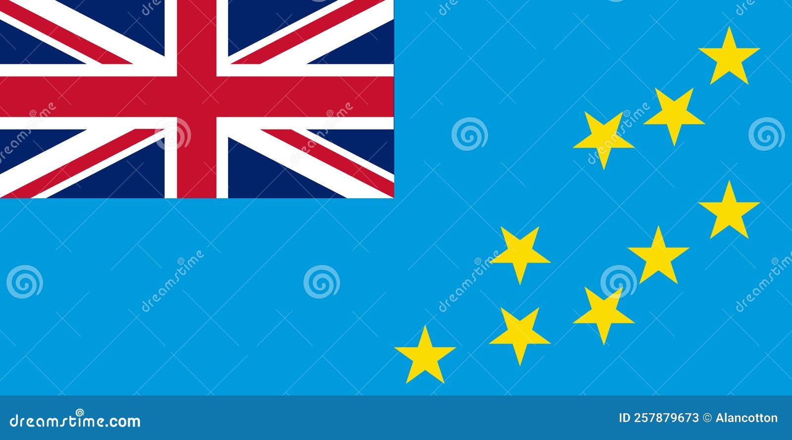 Tuvalu Islands Map Line, Linear Thin Vector Simple Outline And Flag ...