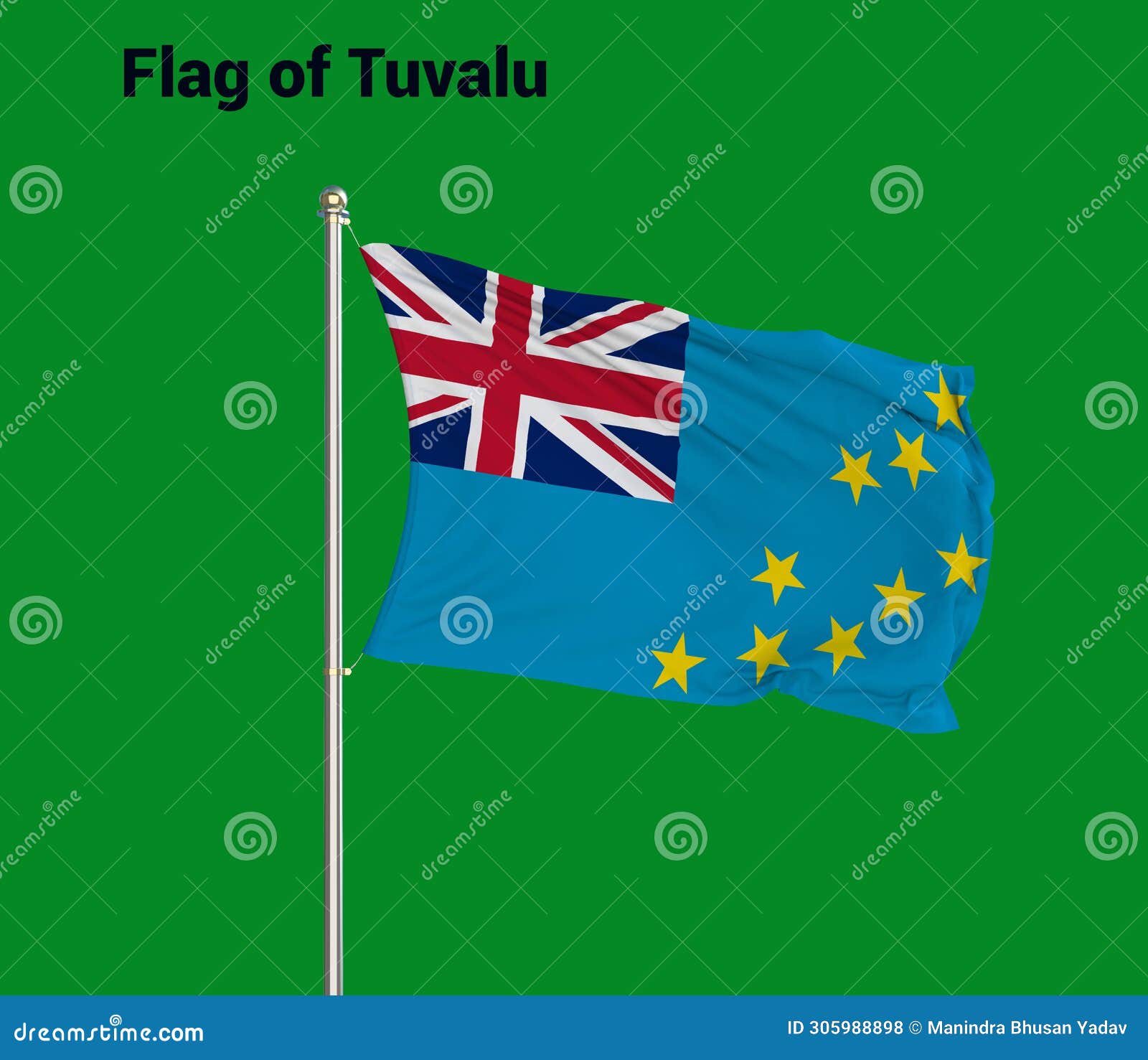 Flag of Tuvalu, Tuvalu Flag, National Flag of Tuvalu. Pole Flag of ...