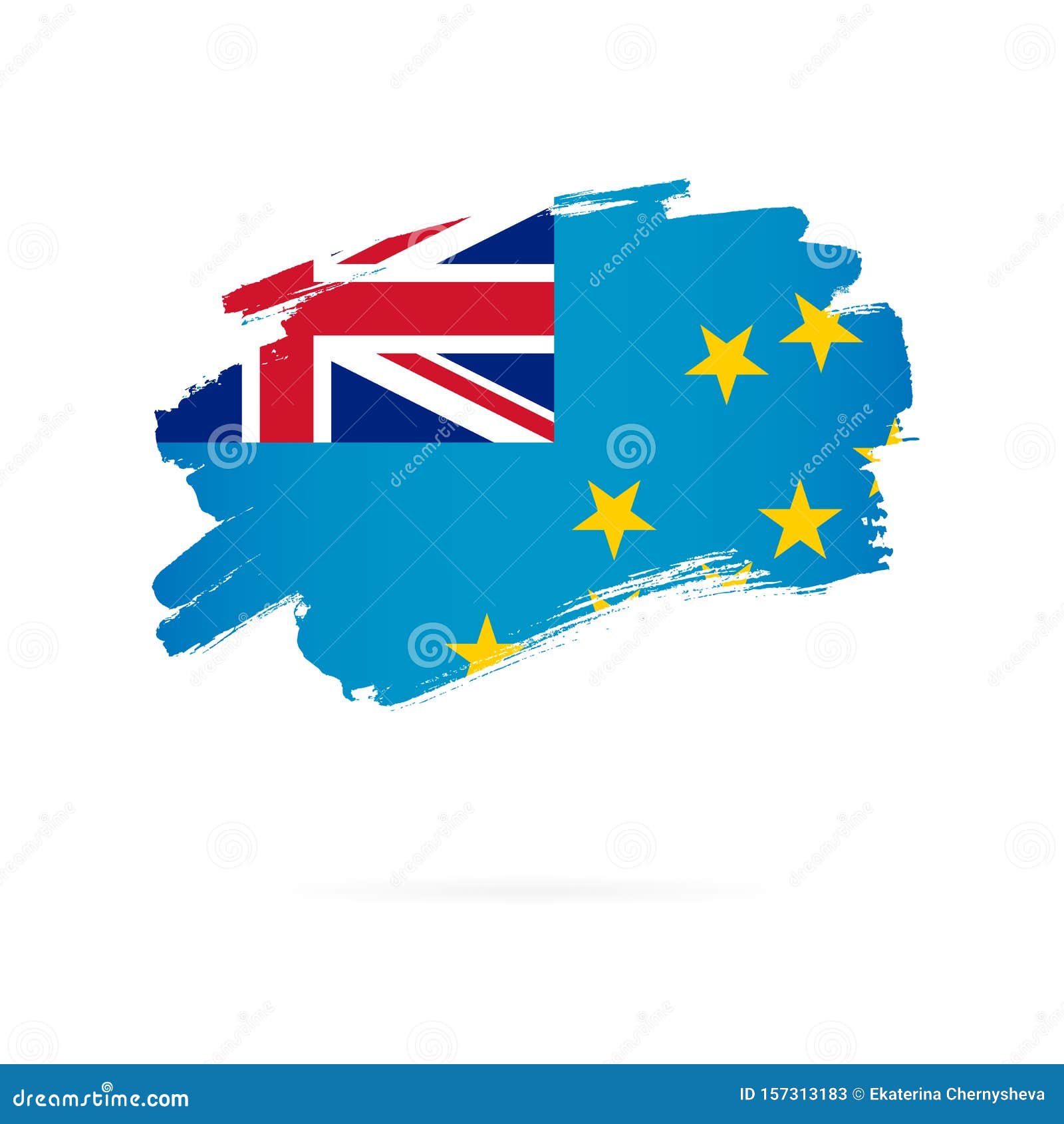 Tuvalu Vector Map Isolated On White Background. High-Detailed Black ...