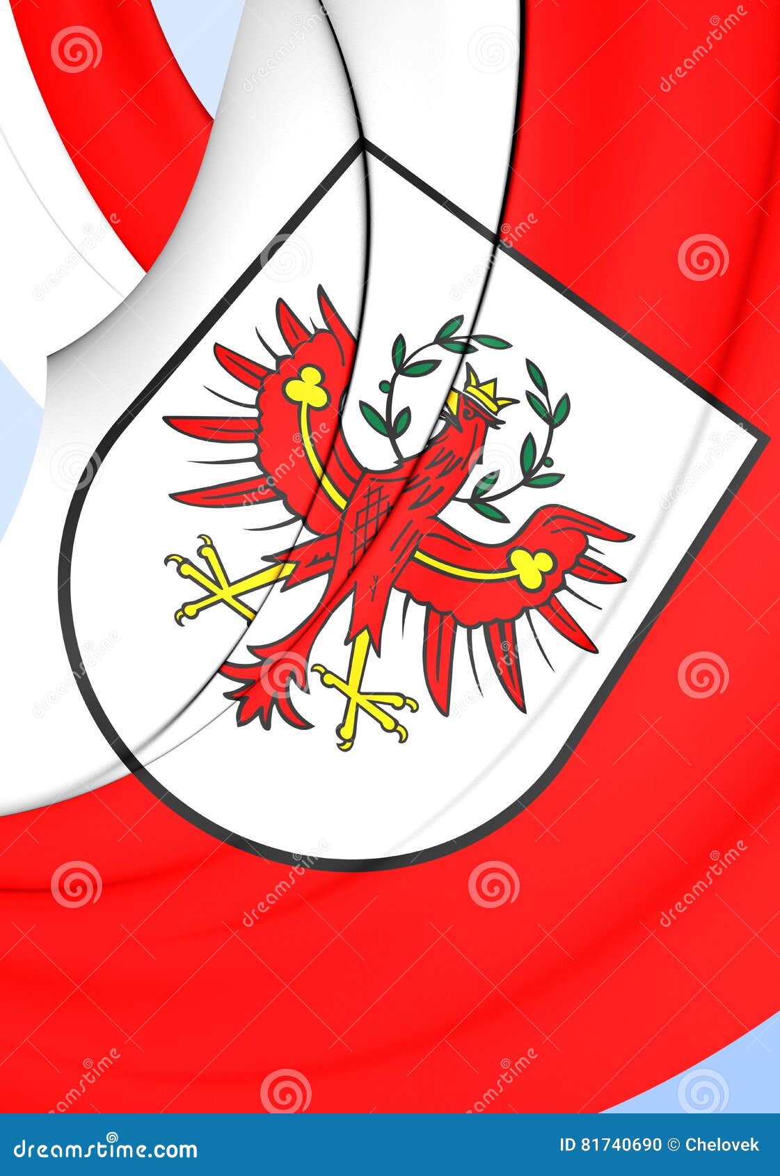 Flag of Tyrol, Austria. stock illustration. Illustration of render ...