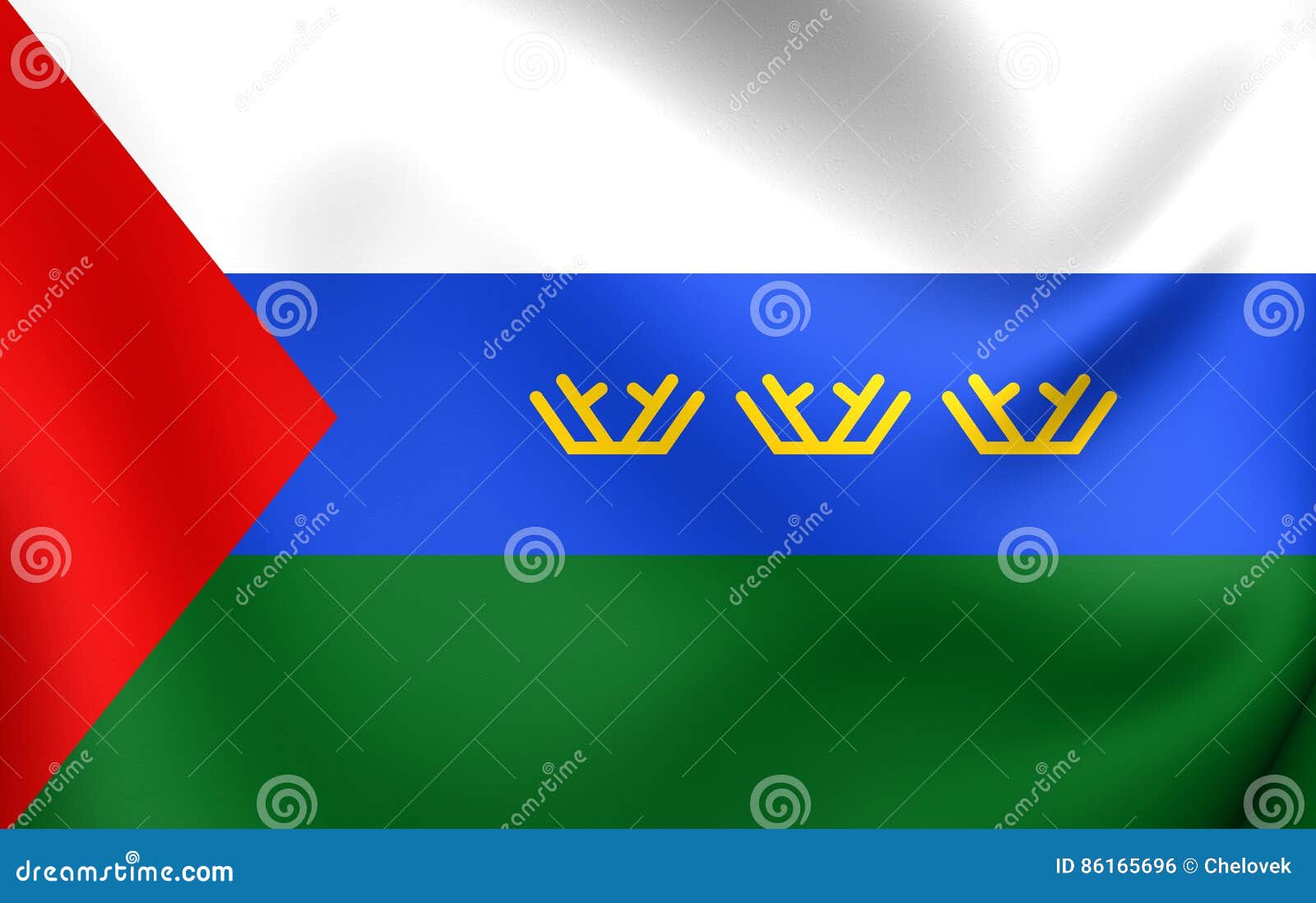 Flag of the Tyumen Oblast, Russia. Stock Illustration - Illustration of ...