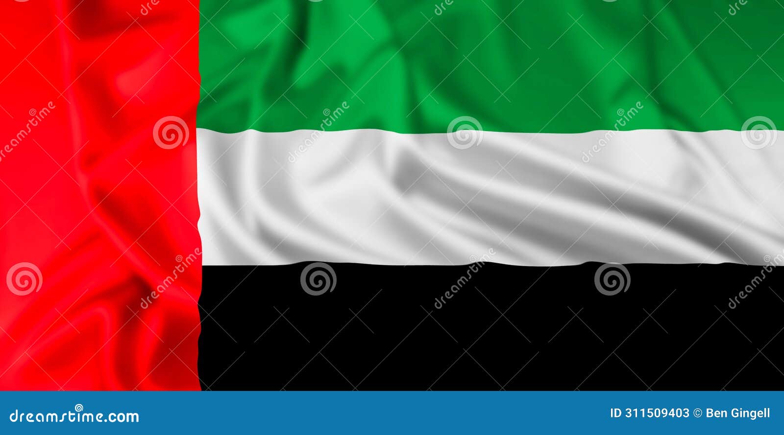 The Flag of UAE Rippled stock illustration. Illustration of asia ...