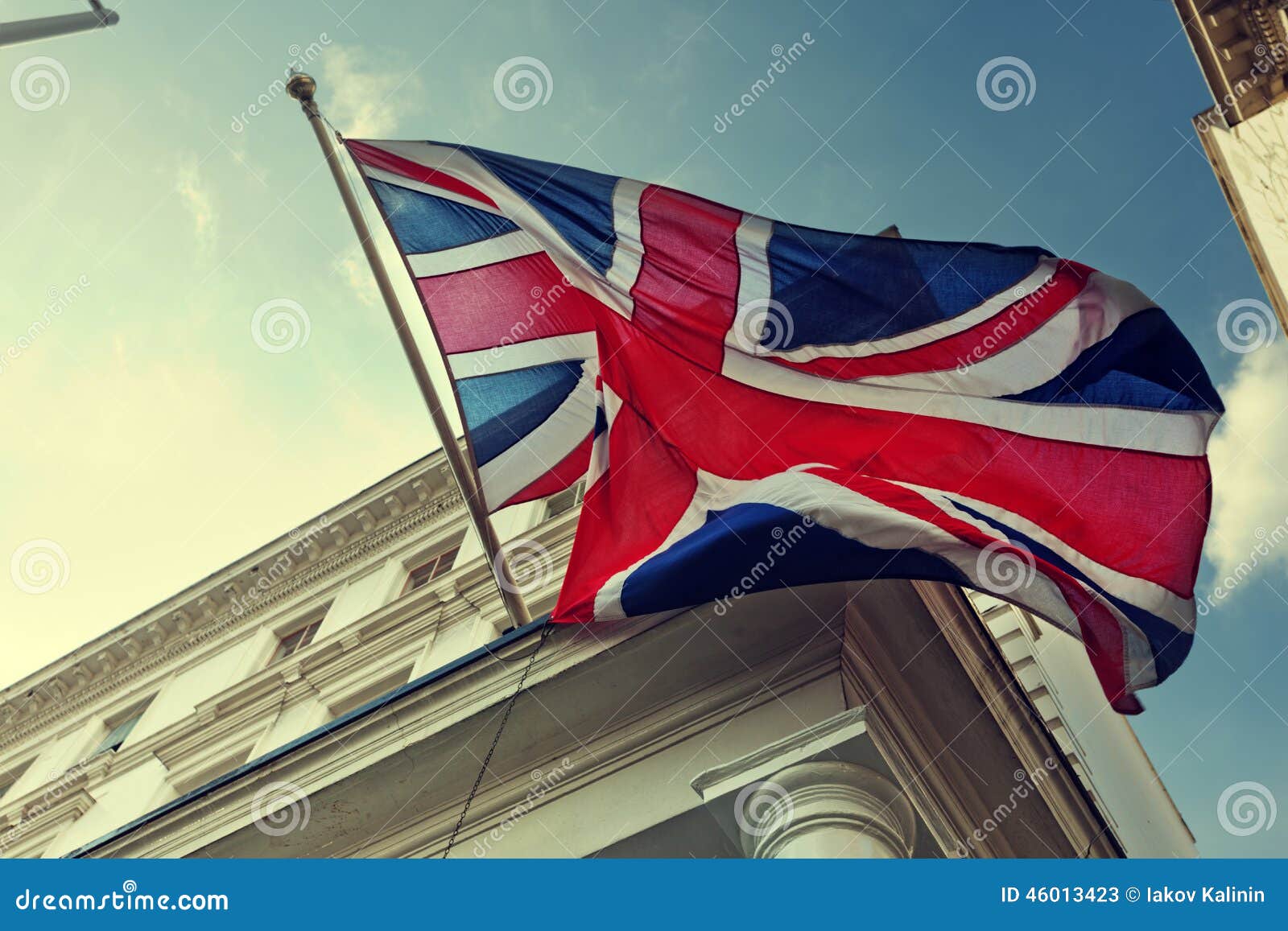 Flag of UK on building stock image. Image of kingdom - 46013423