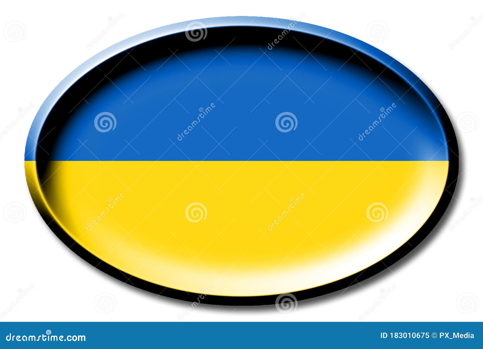 Ukraine - Round Country Flag with an Edge Stock Illustration ...