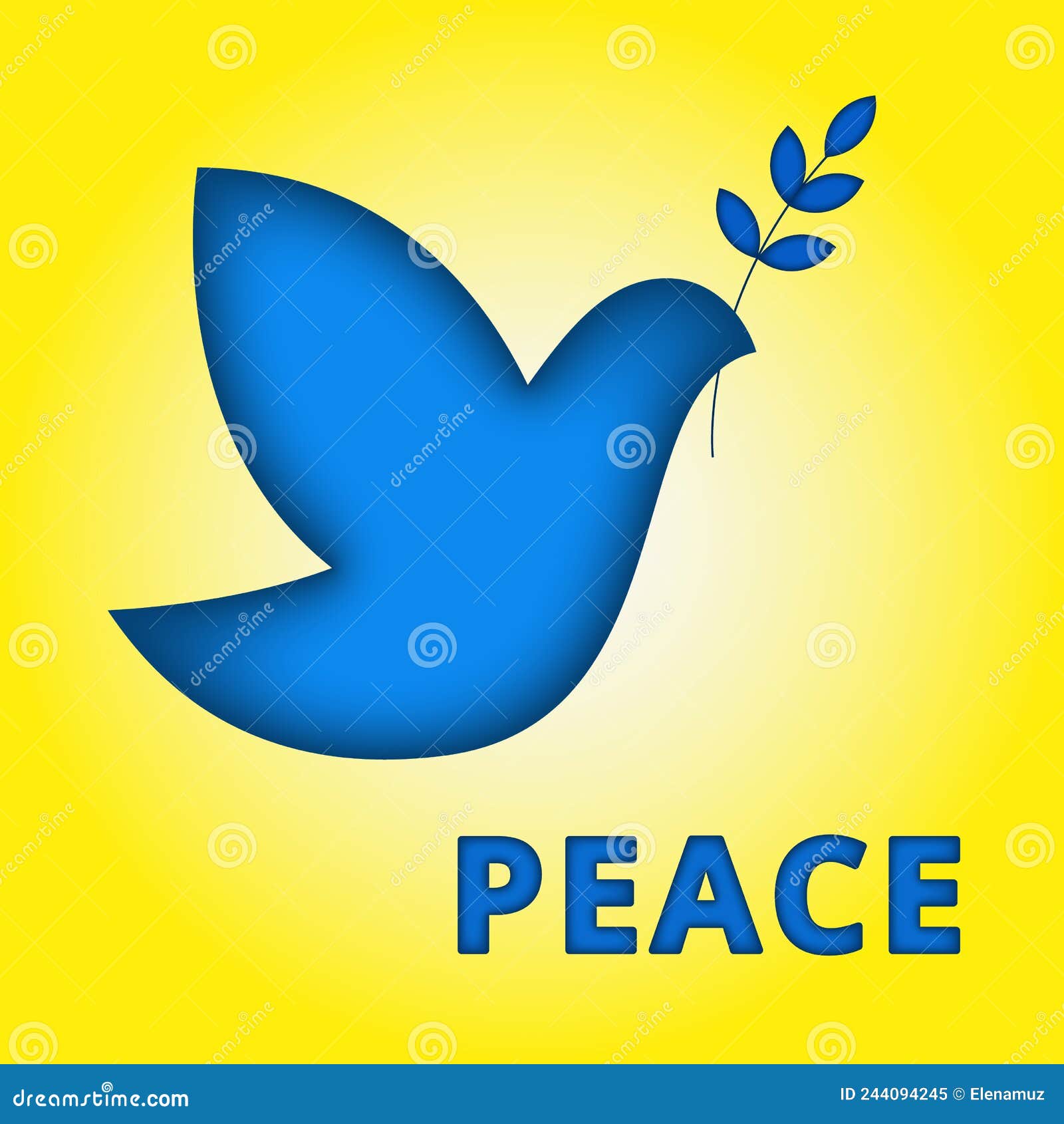 Flag of Ukraine in Form of a Dove of Peace. Concept of Peace in Ukraine ...