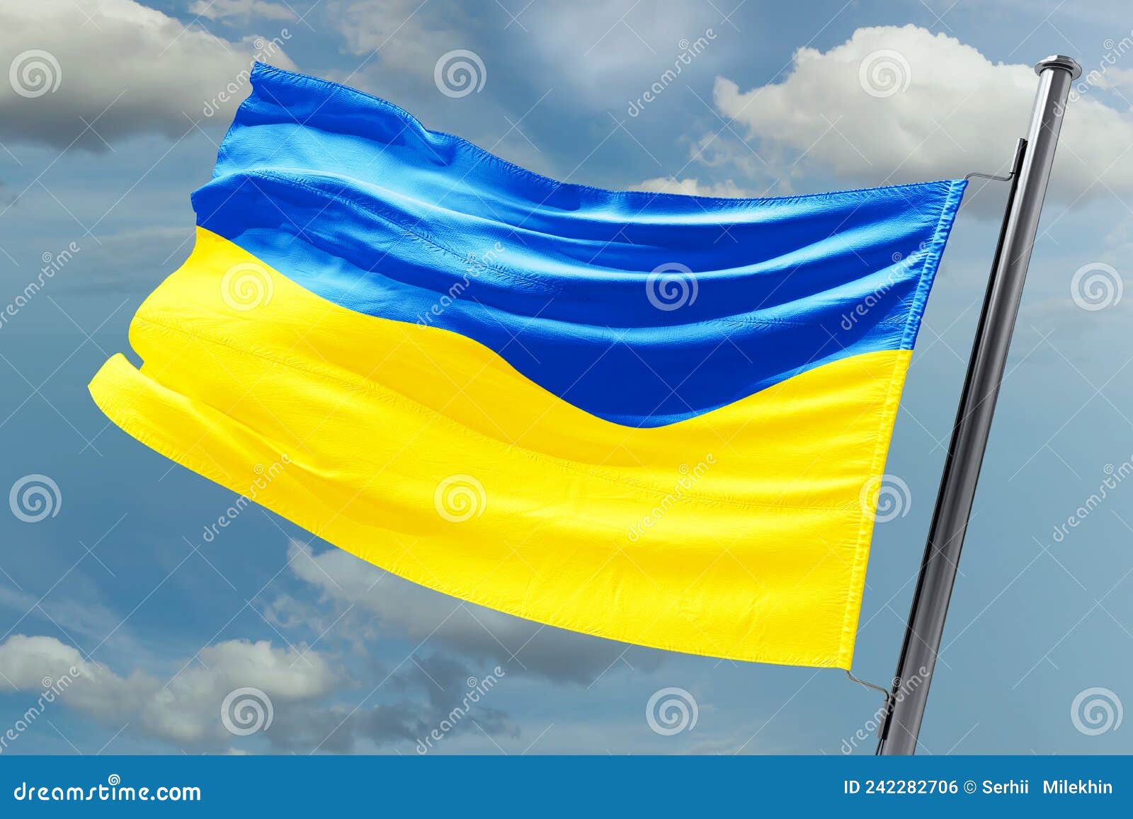 Flag. Ukraine. Waving Flag of Ukraine Stock Illustration - Illustration ...