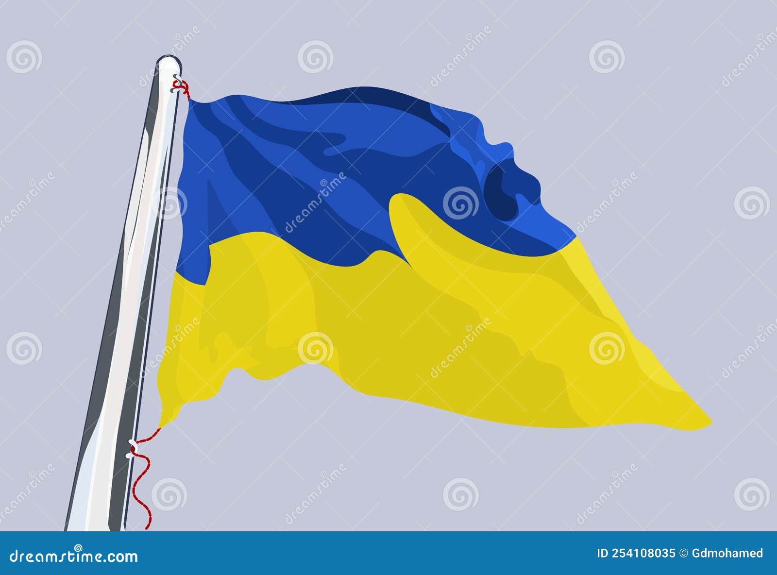 Flag of Ukraine. Waving in the Wind Stock Vector - Illustration of ...