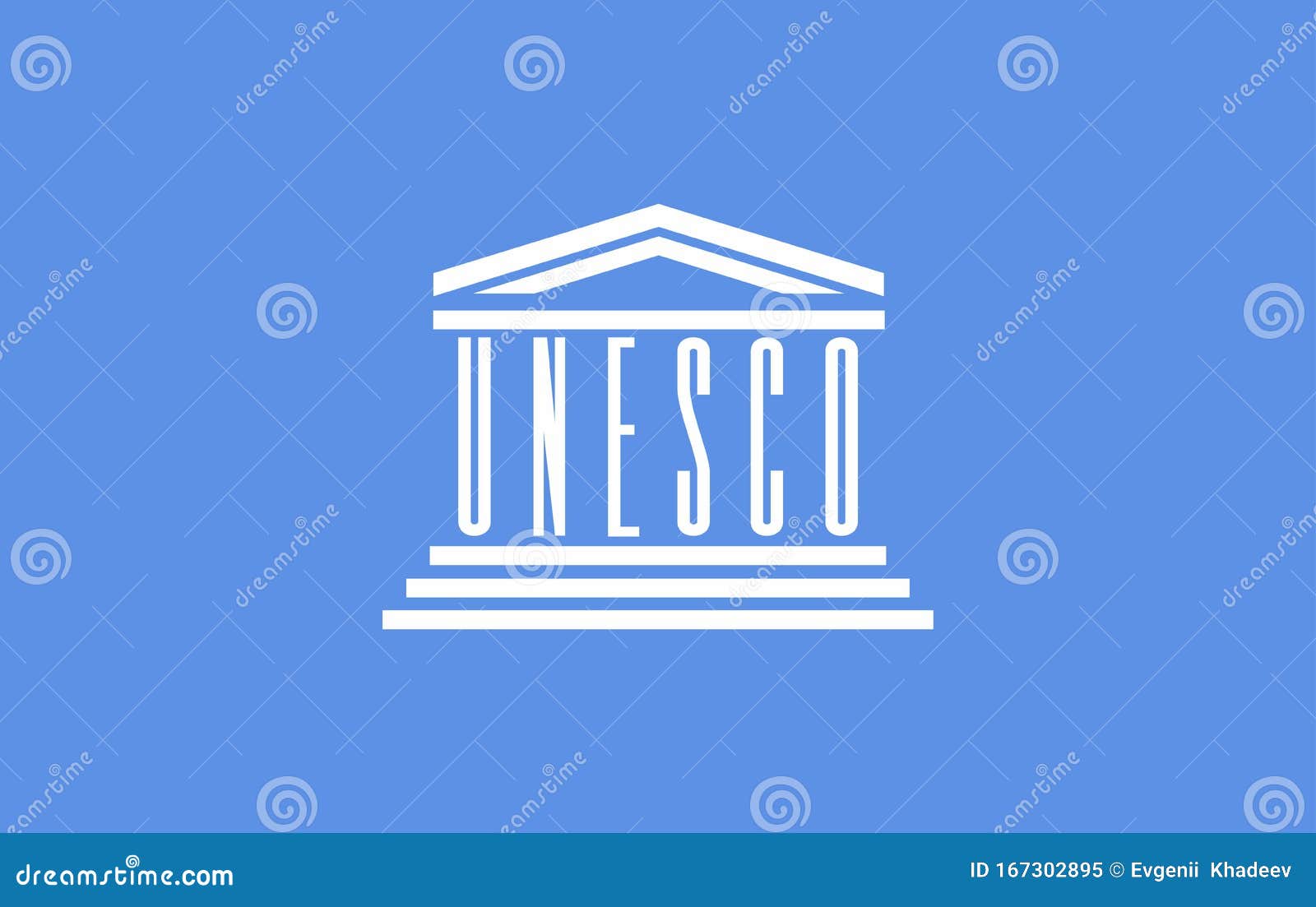 Flag of the UNESCO. Vector Illustration of a Stylized Flag. the Slit in ...