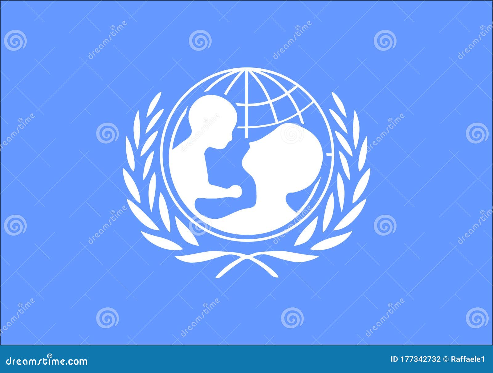 Flag of Unicef editorial photography. Illustration of world - 177342732