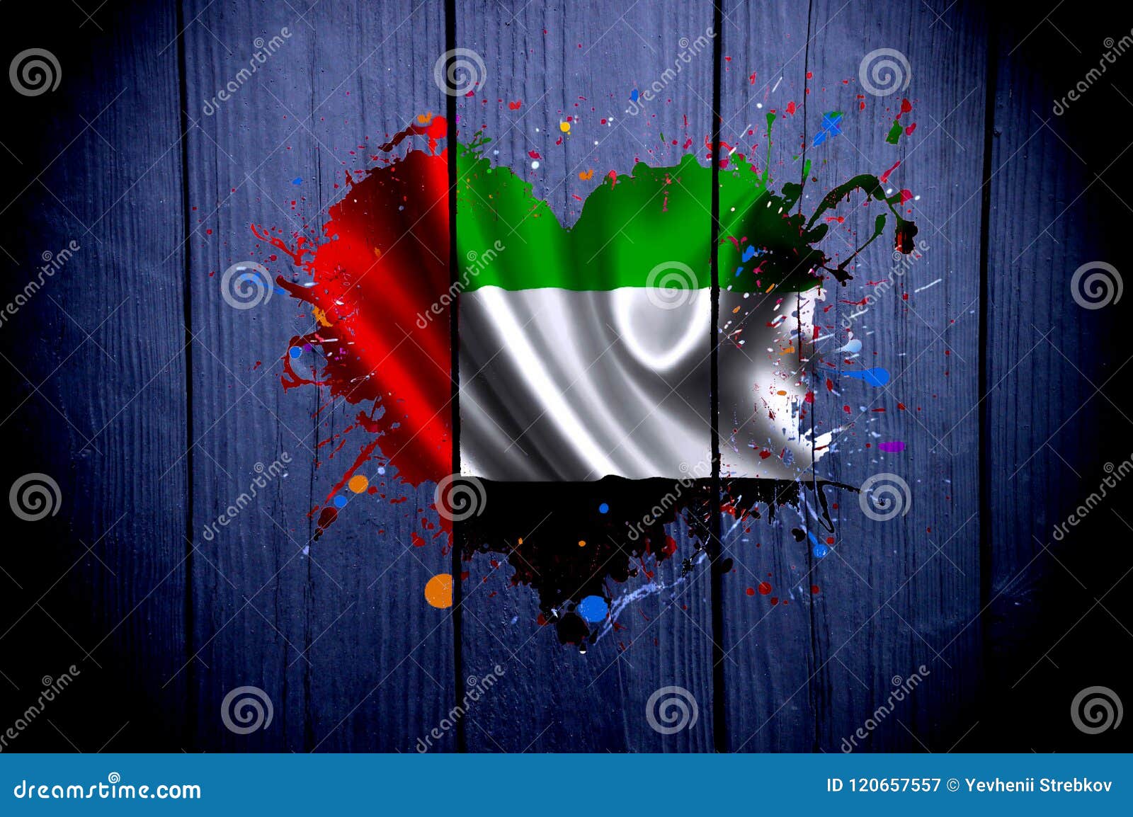Flag of the United Arab Emirates in the Shape of a Heart on a Dark ...