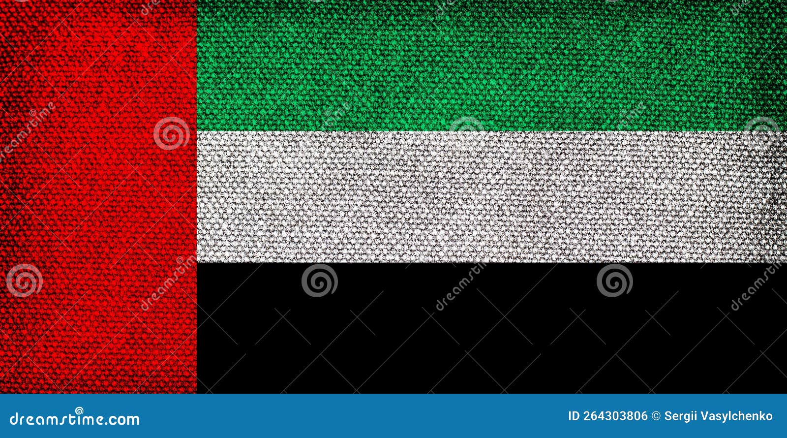 Flag of the United Arab Emirates with the Texture of Rough Fabric ...