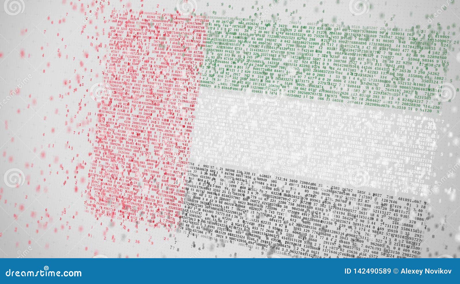Flag of the United Arab Emirates UAE Being Composed with Numbers ...