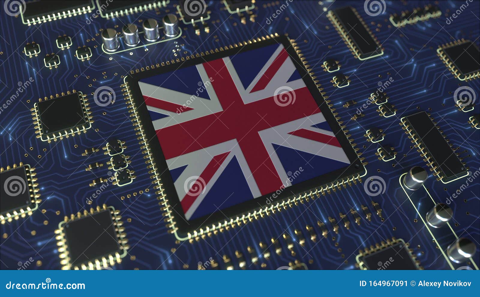 Flag of the United Kingdom on the Chipset. British Information ...