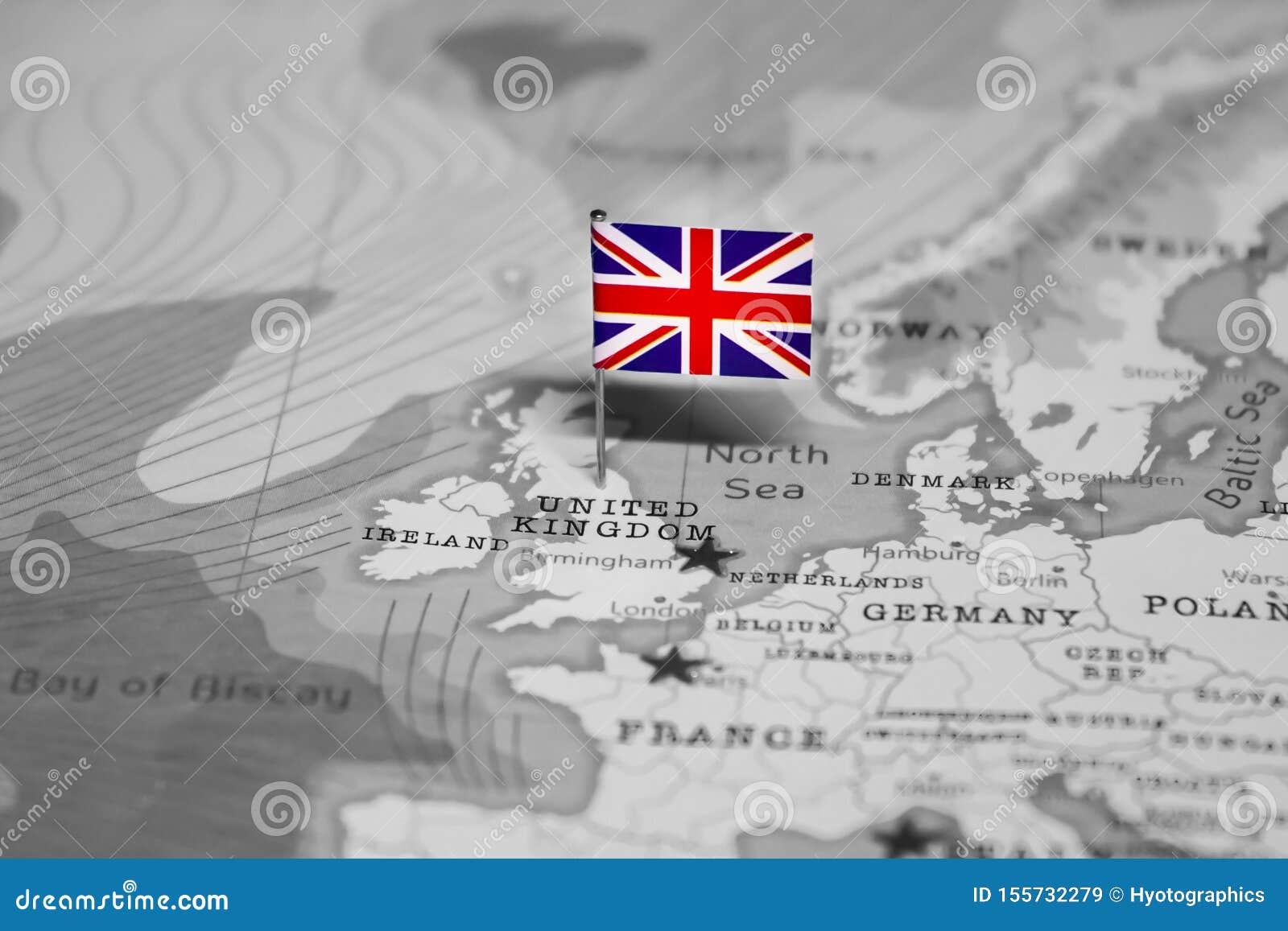 The Flag of United Kingdom in the World Map Stock Image - Image of ...