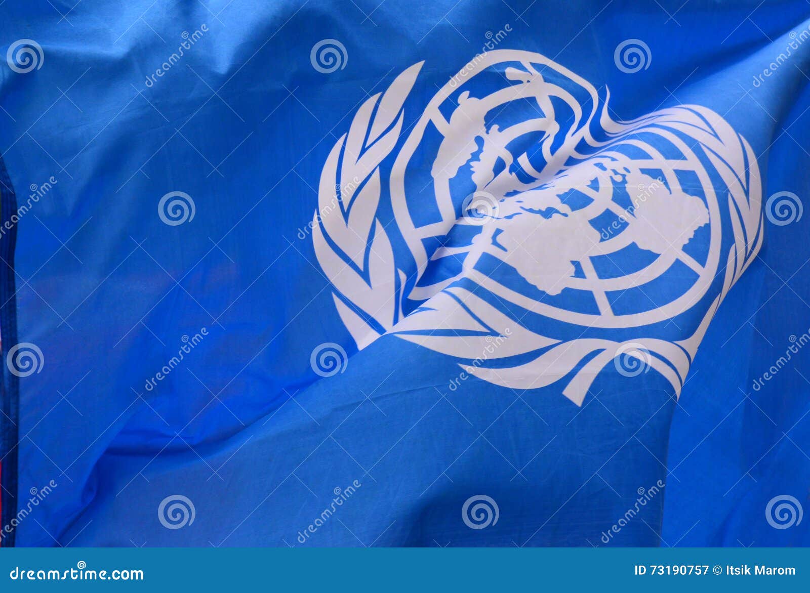 The Flag of the United Nation Editorial Photography - Image of close ...