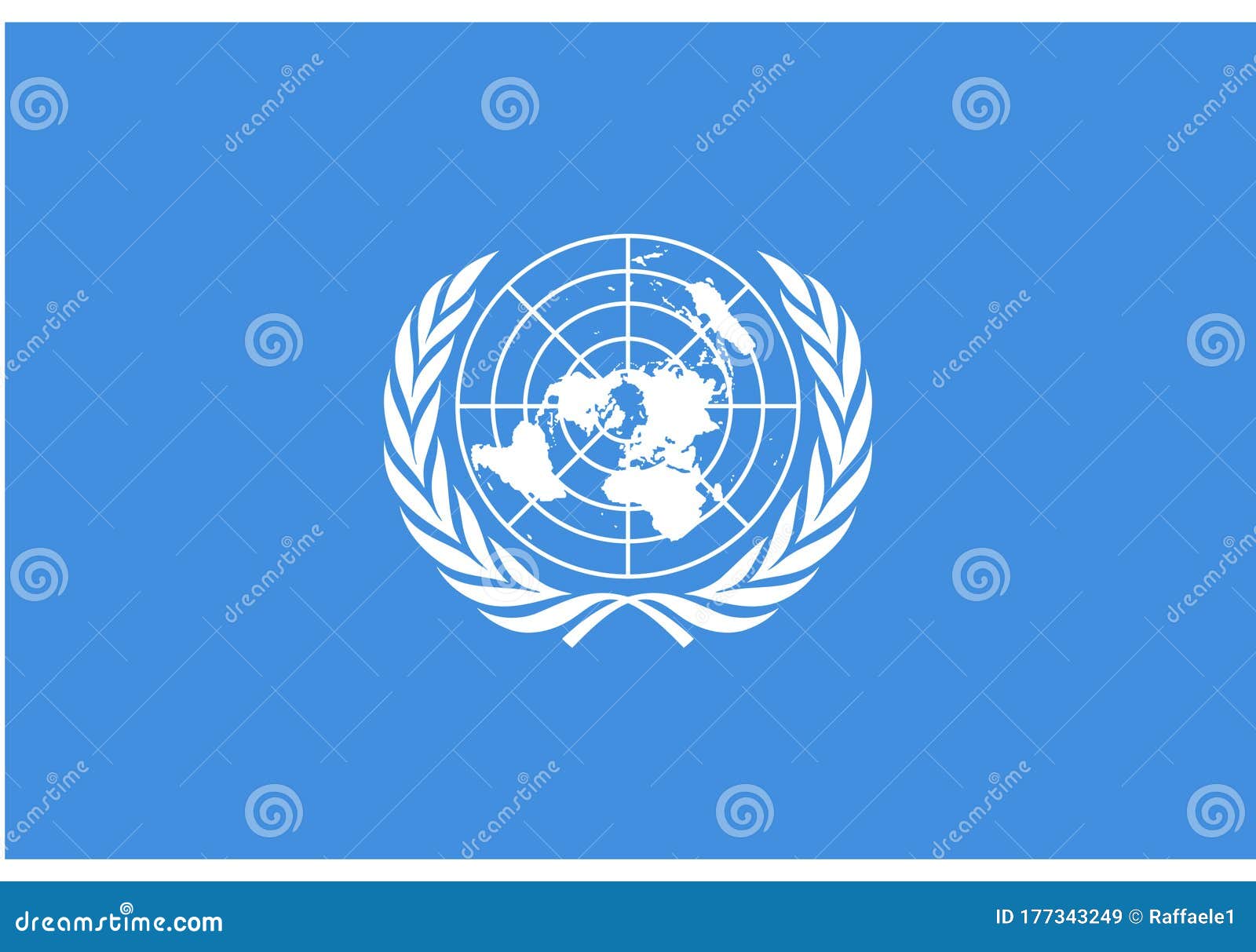 Flag of United Nations ONU editorial stock image. Illustration of ...