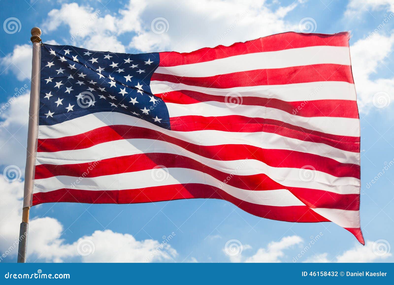 Flag of the United States of America Stock Photo - Image of pole, stars ...