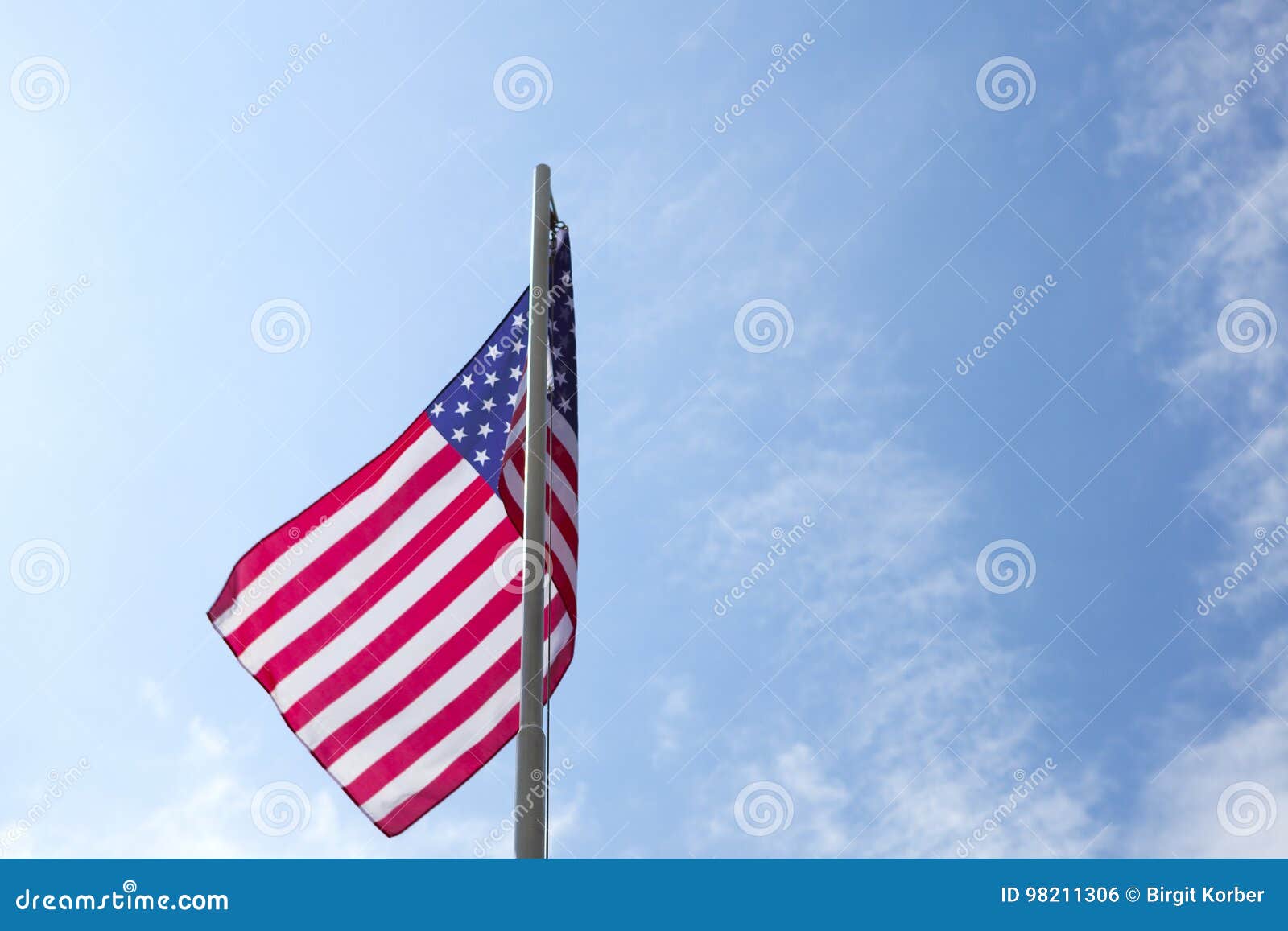 Flag of United States on a Flagpole Stock Photo - Image of move, states ...