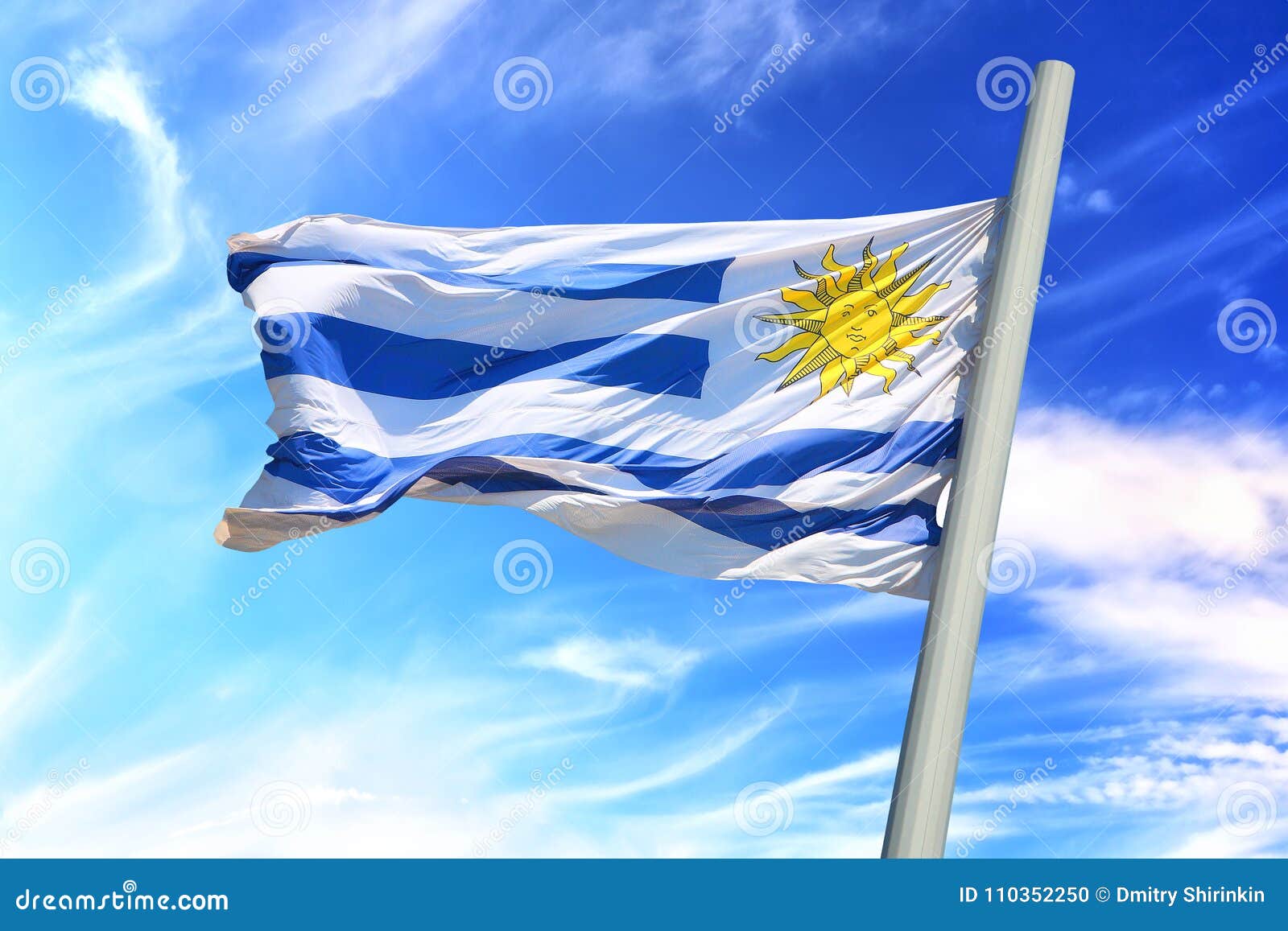 Uruguayan flag stock photo. Image of culture, patriot - 110352250