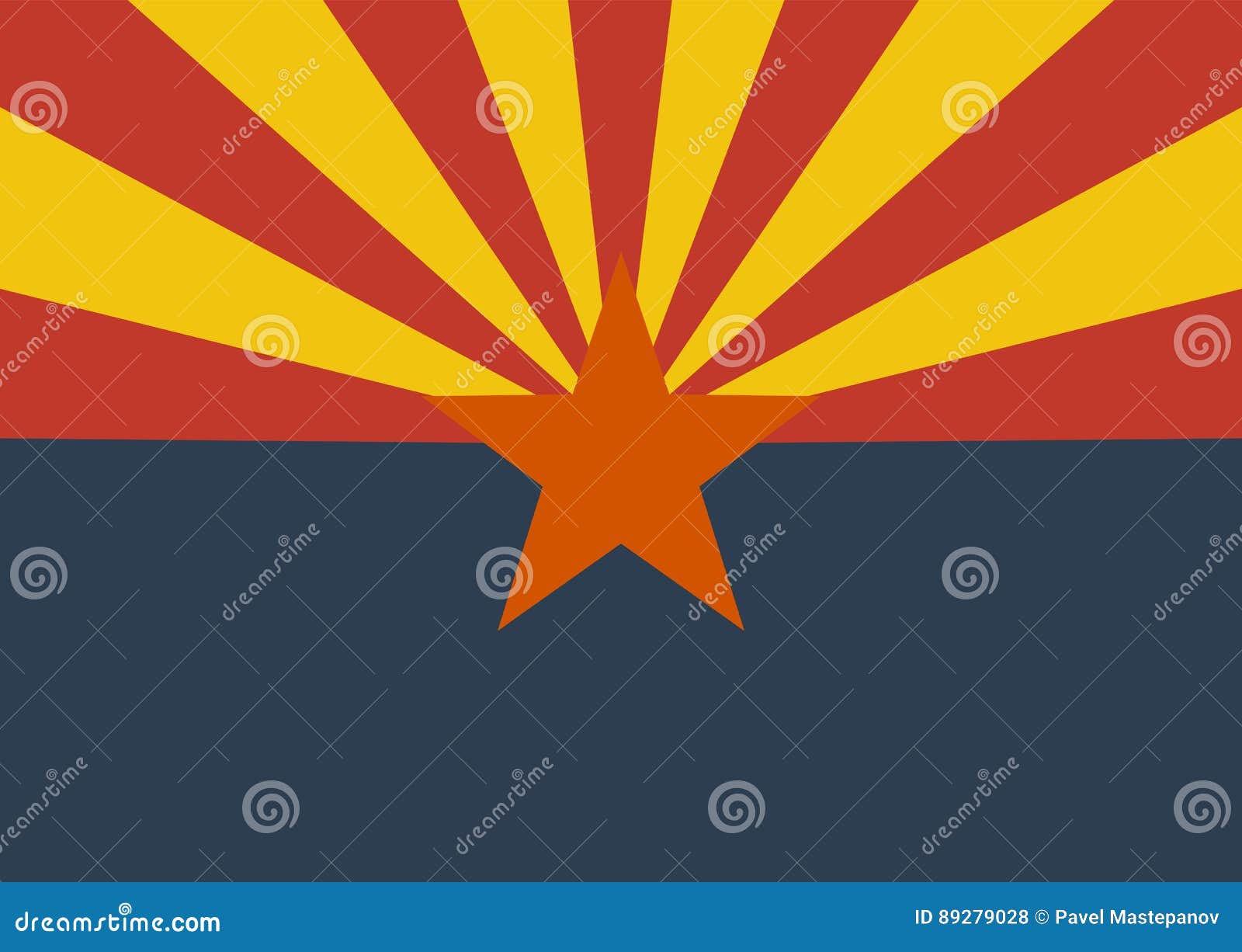 Flag of the US State of Arizona Stock Vector - Illustration of border ...