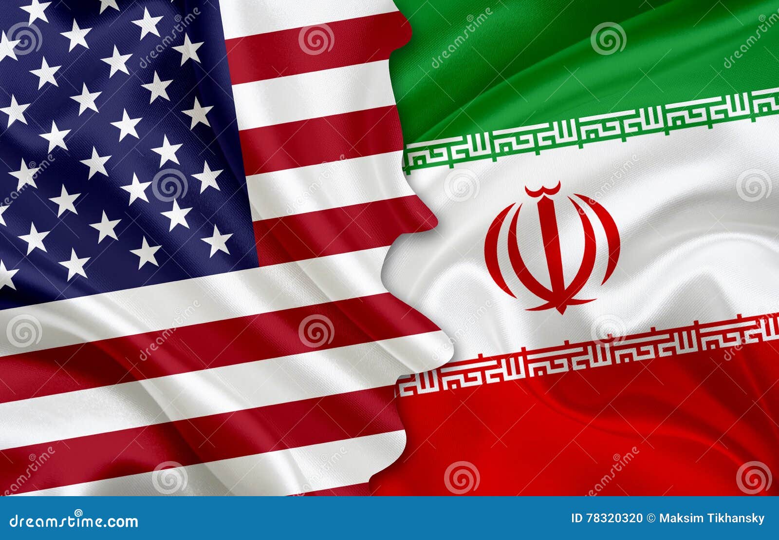 Flag of USA and Flag of Iran Stock Illustration - Illustration of ...