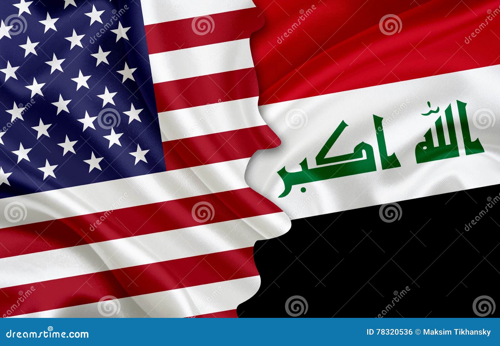 Flag of USA and Flag of Iraq Stock Illustration - Illustration of ...