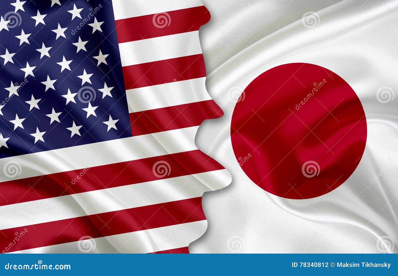 Flag of USA and Flag of Japan Stock Illustration - Illustration of ...