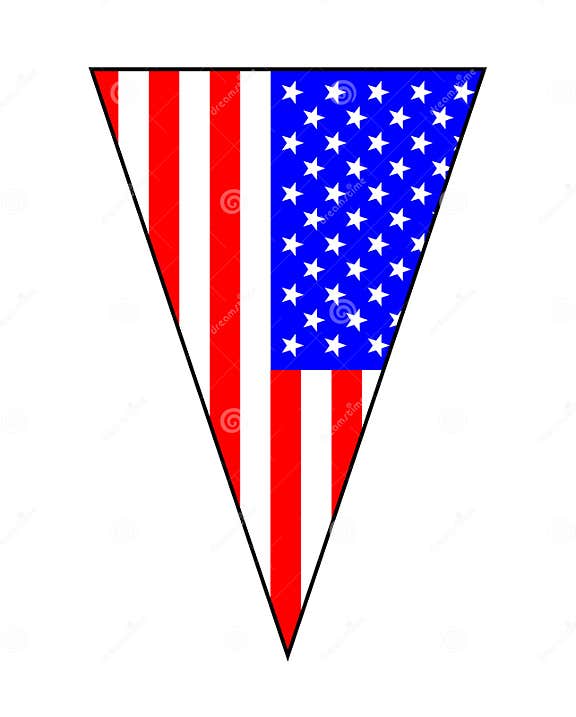 Unites States Oif America Flag As Bunting Triangle Stock Vector