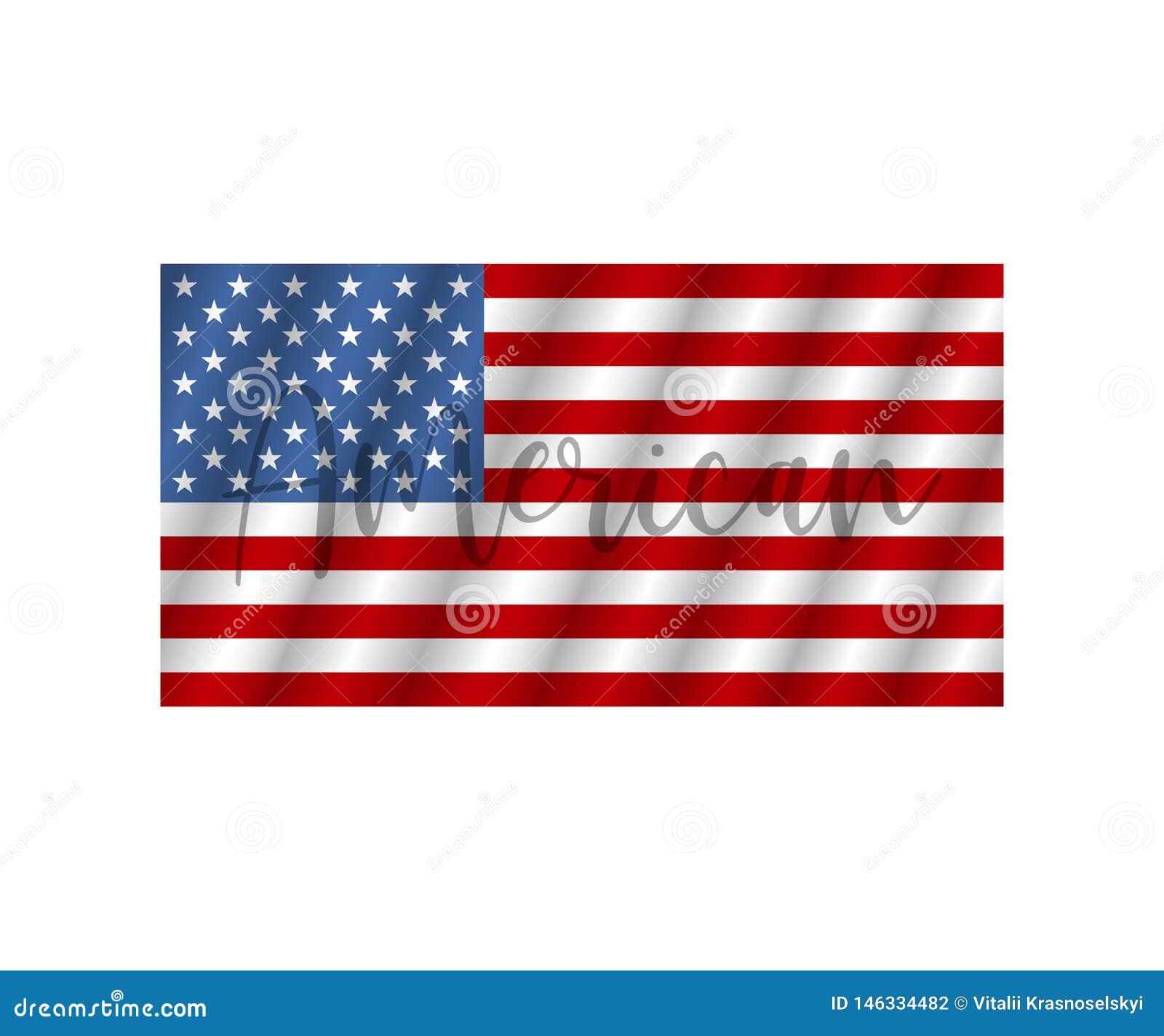 Flag USA with Text American. Flag American Isolated Stock Vector ...