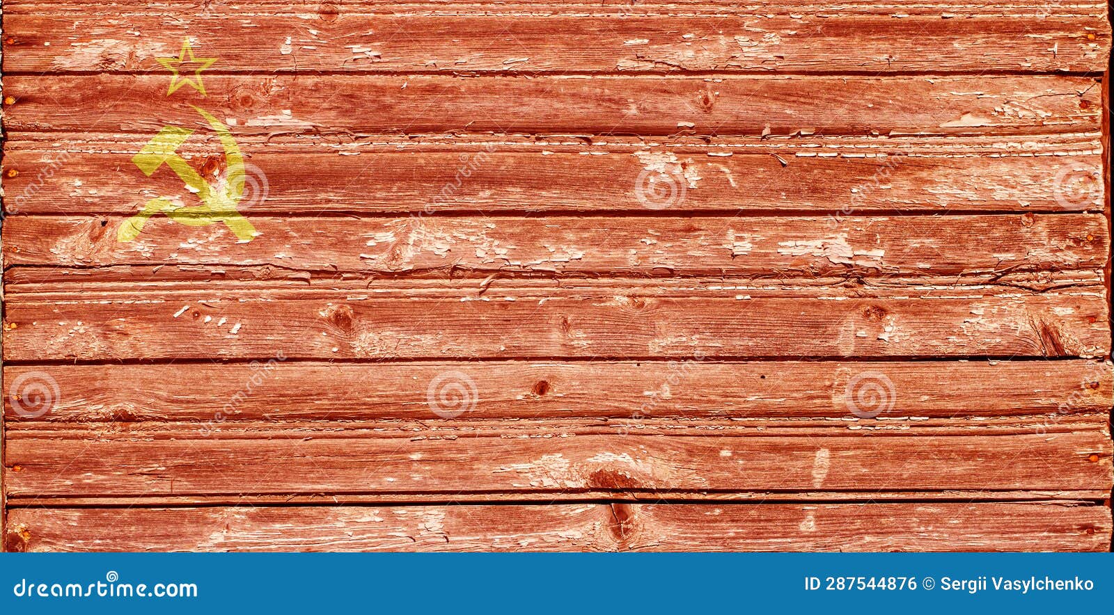 Flag of the USSR with the Texture of Rough Boards. Stock Photo - Image ...