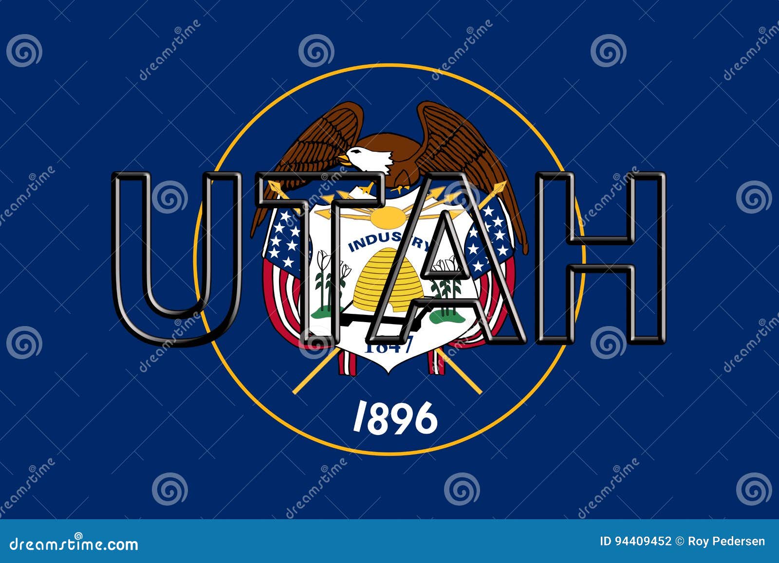 Flag of Utah Word stock illustration. Illustration of traditional ...