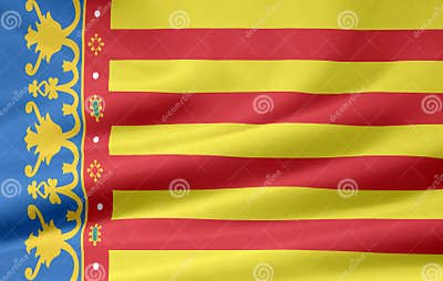 Flag of Valencia - Spain stock illustration. Illustration of valencia ...
