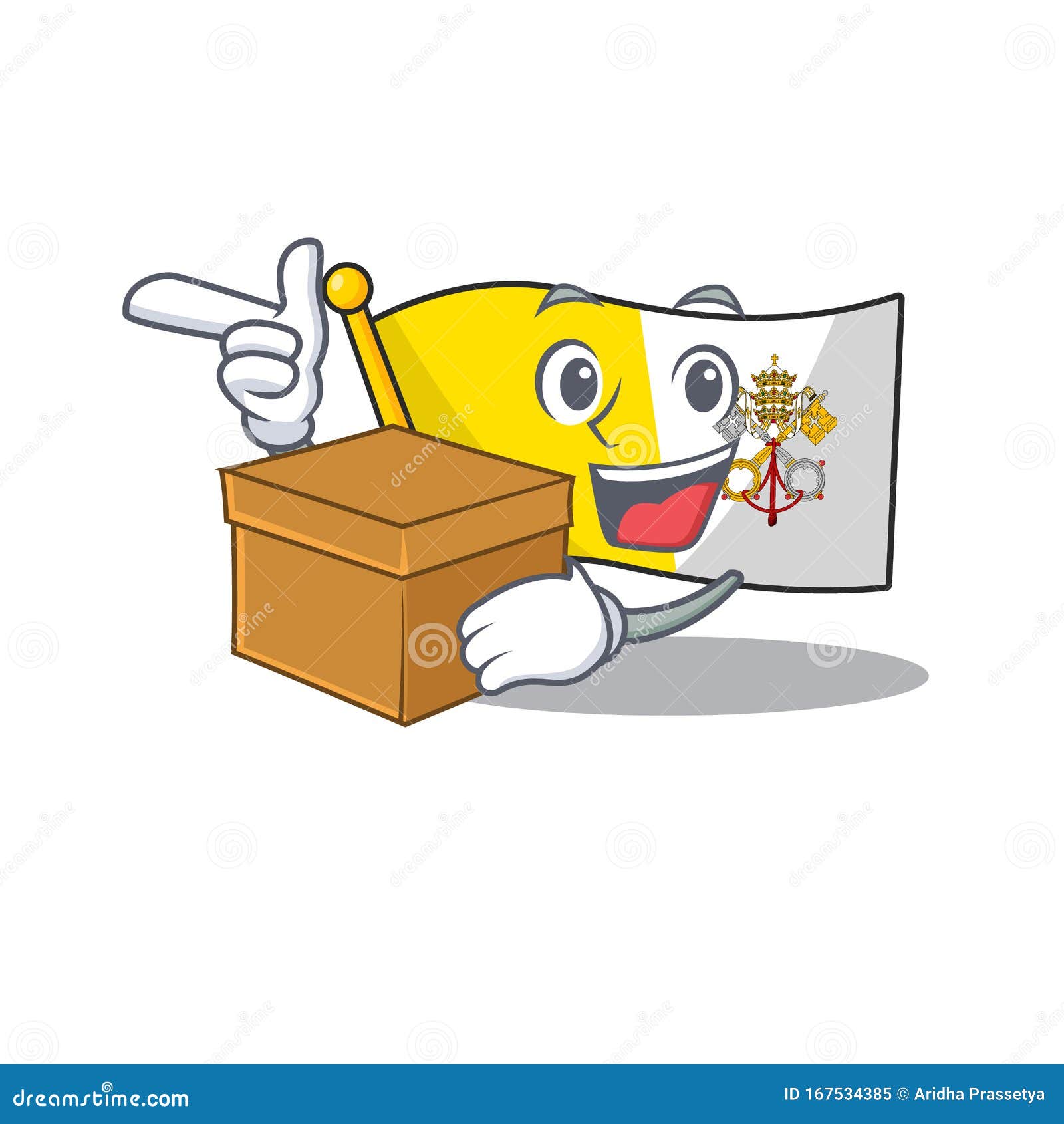 Flag Vatican City Scroll Cartoon Character Bringing a Box Stock Vector ...