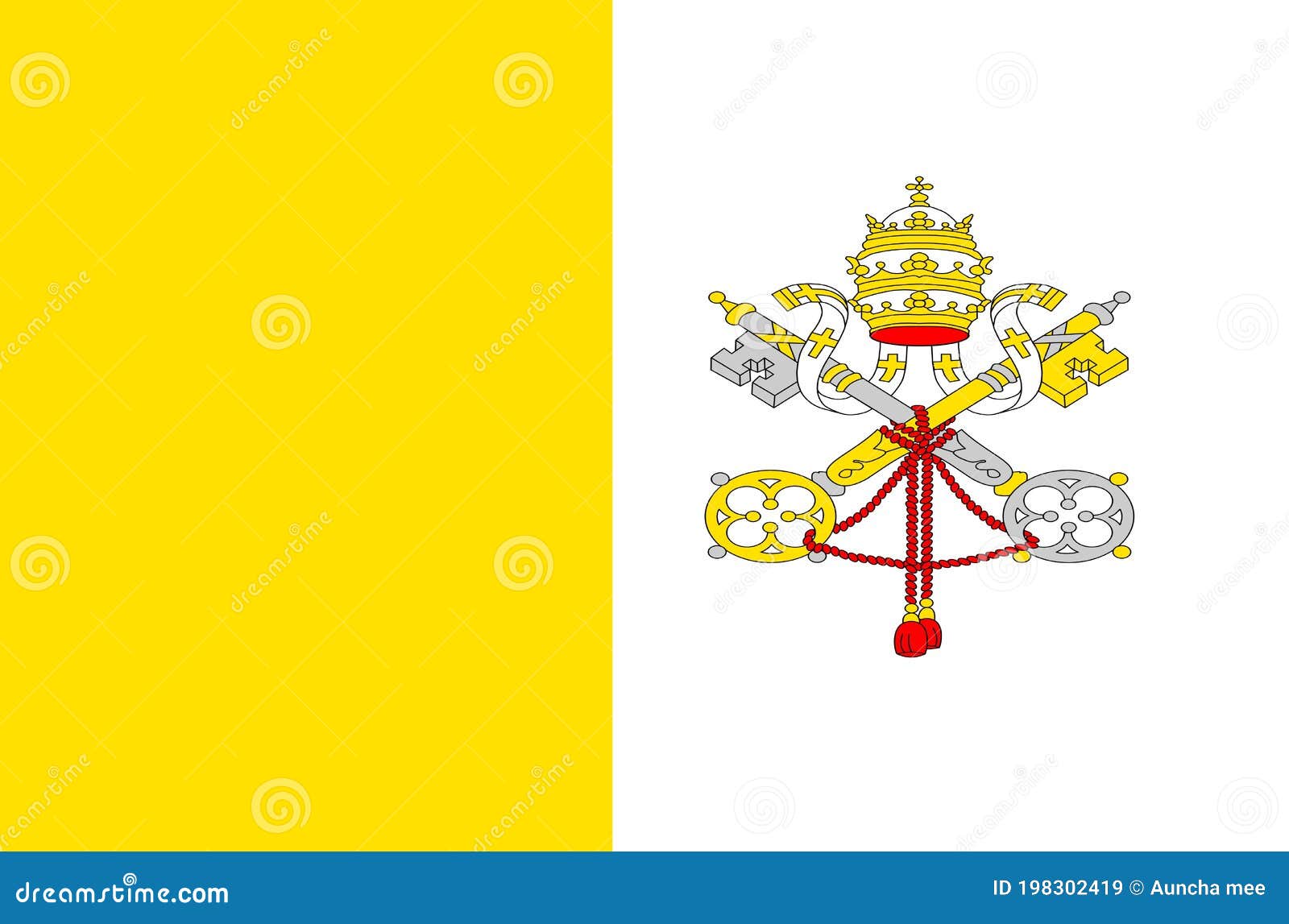 Flag of Vatican City State . Stock Illustration - Illustration of ...