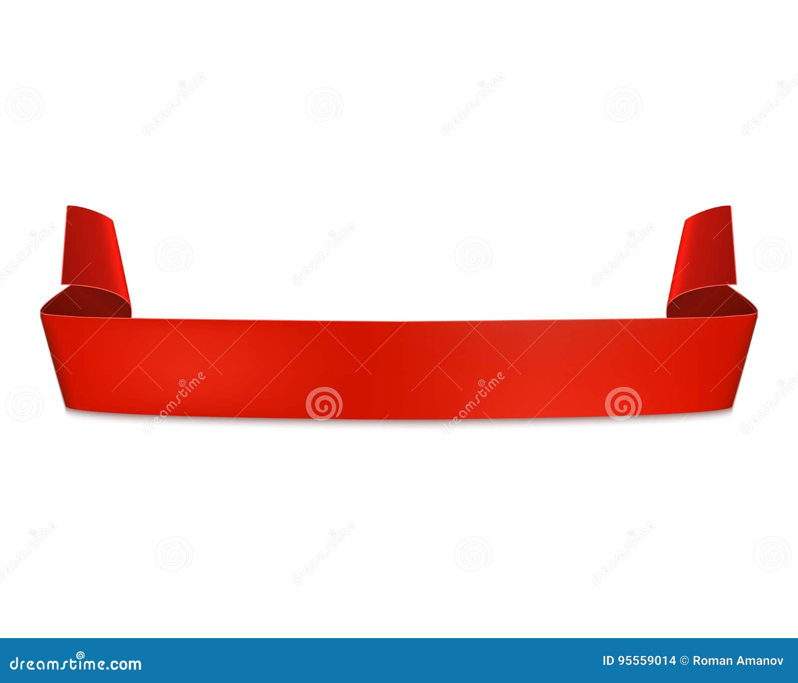 Flag Vector Banner. Red Curved Ribbon Isolated on White Background ...
