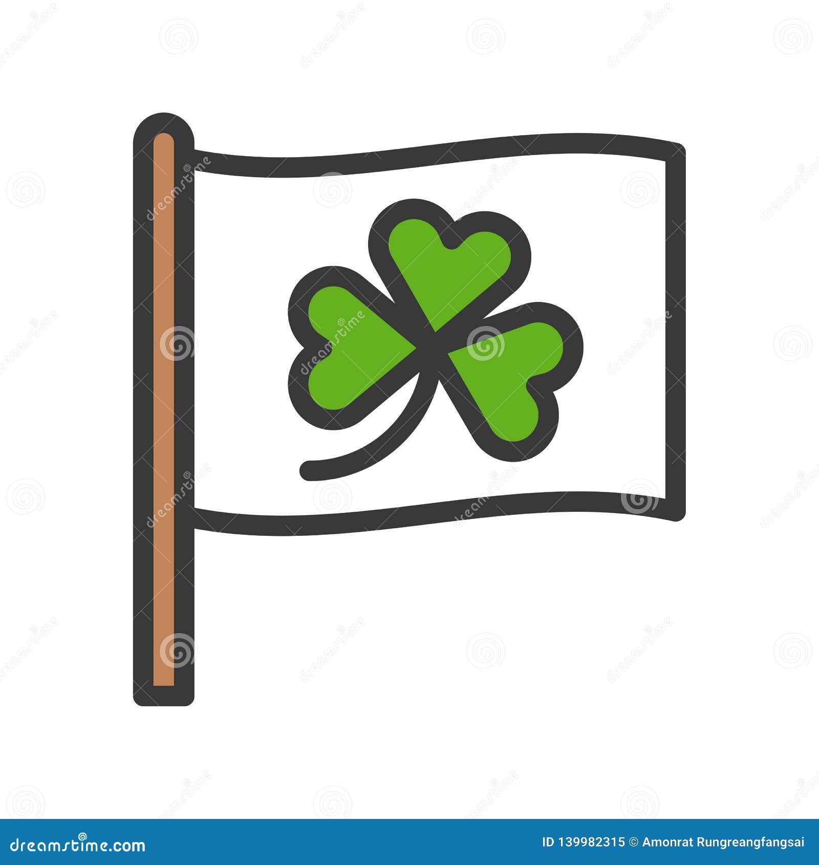 Flag Vector, Feast of Saint Patrick Filled Icon Editable Outline Stock ...