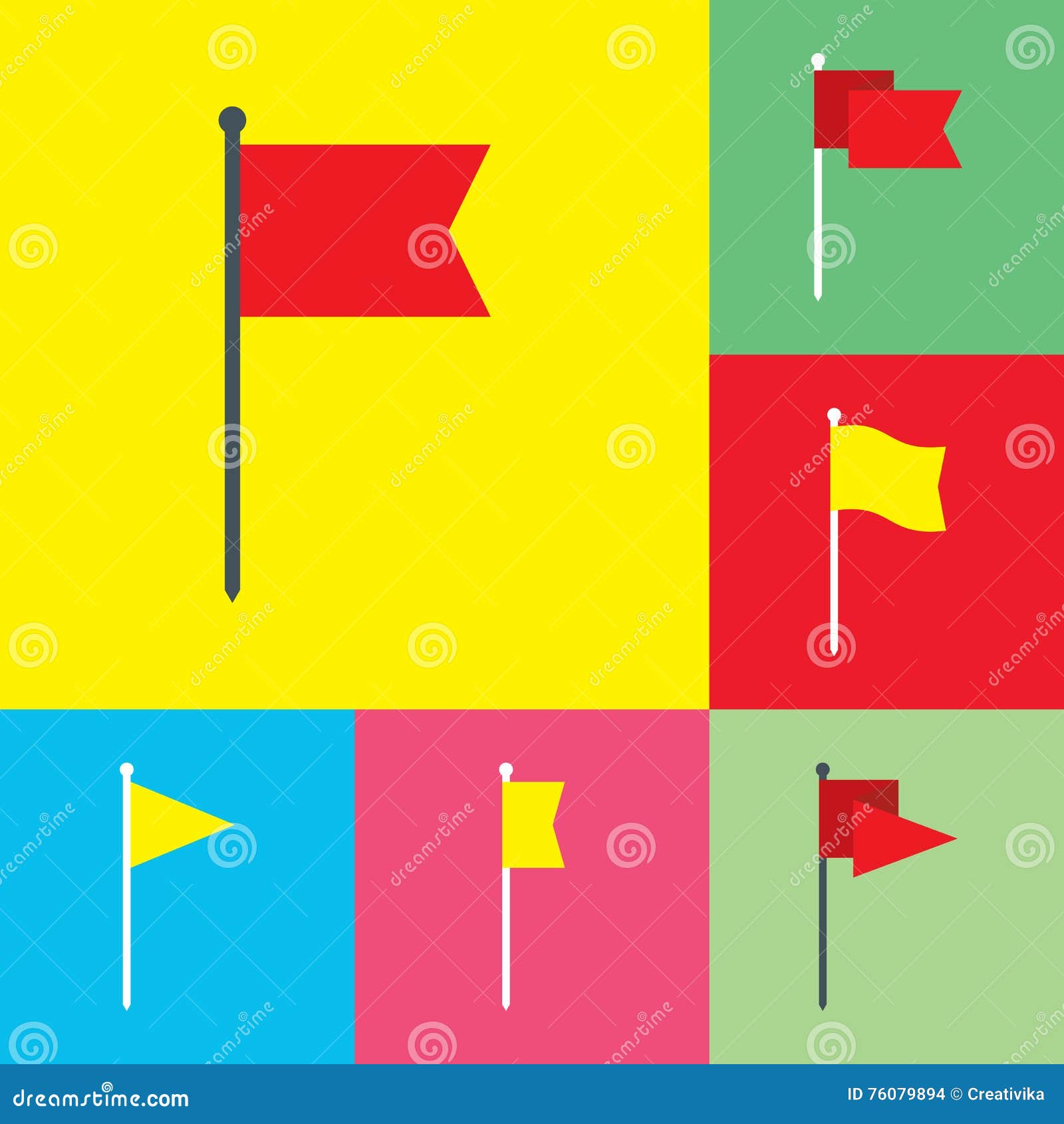 Flag Vector Flat Icons Set stock vector. Illustration of business ...