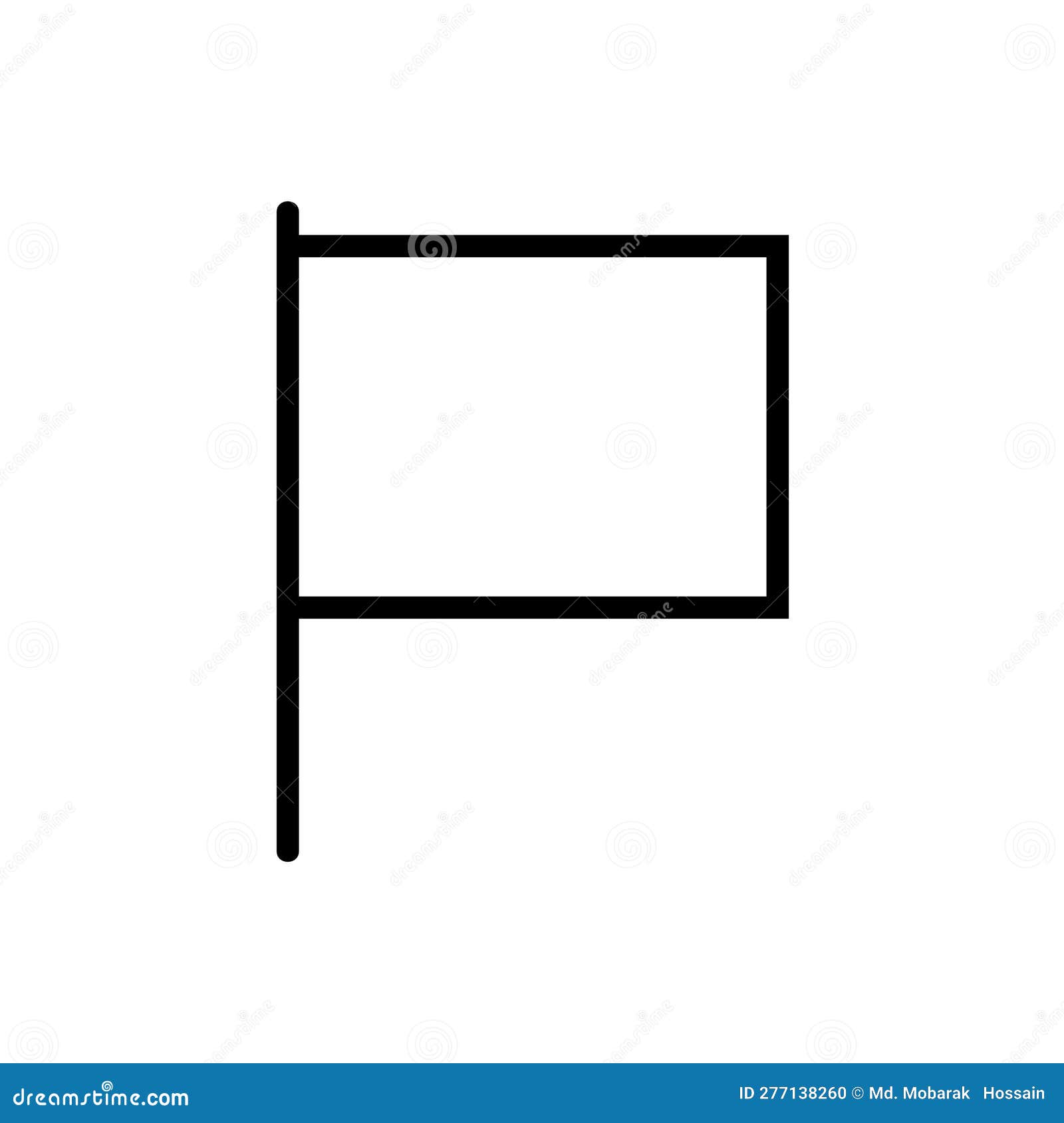 Flag Vector Icon, Outline Style, Isolated on White Background. Stock ...