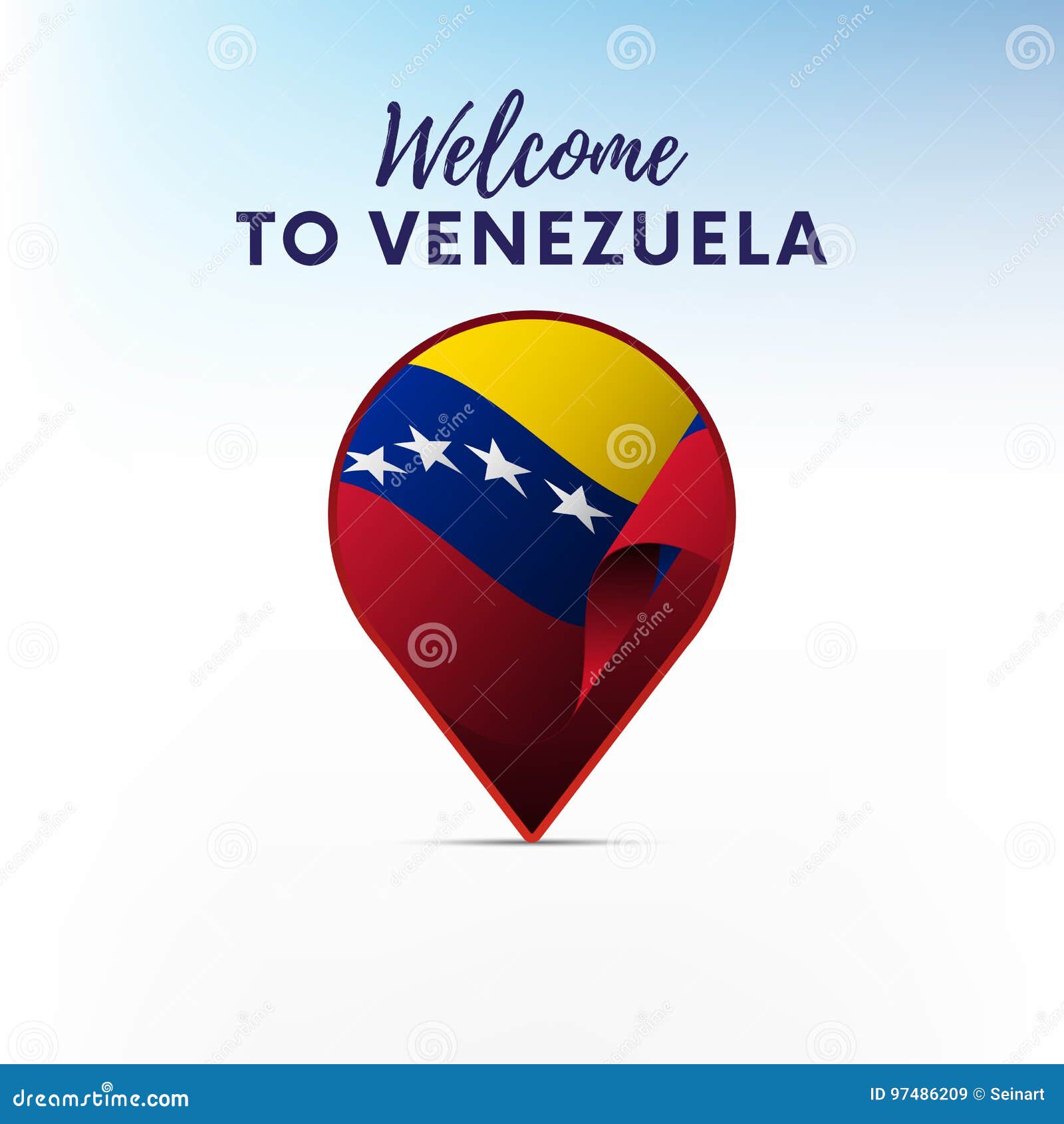 Venezuela Welcome To Message In Purple Vibrant Modern Colors. Vector ...