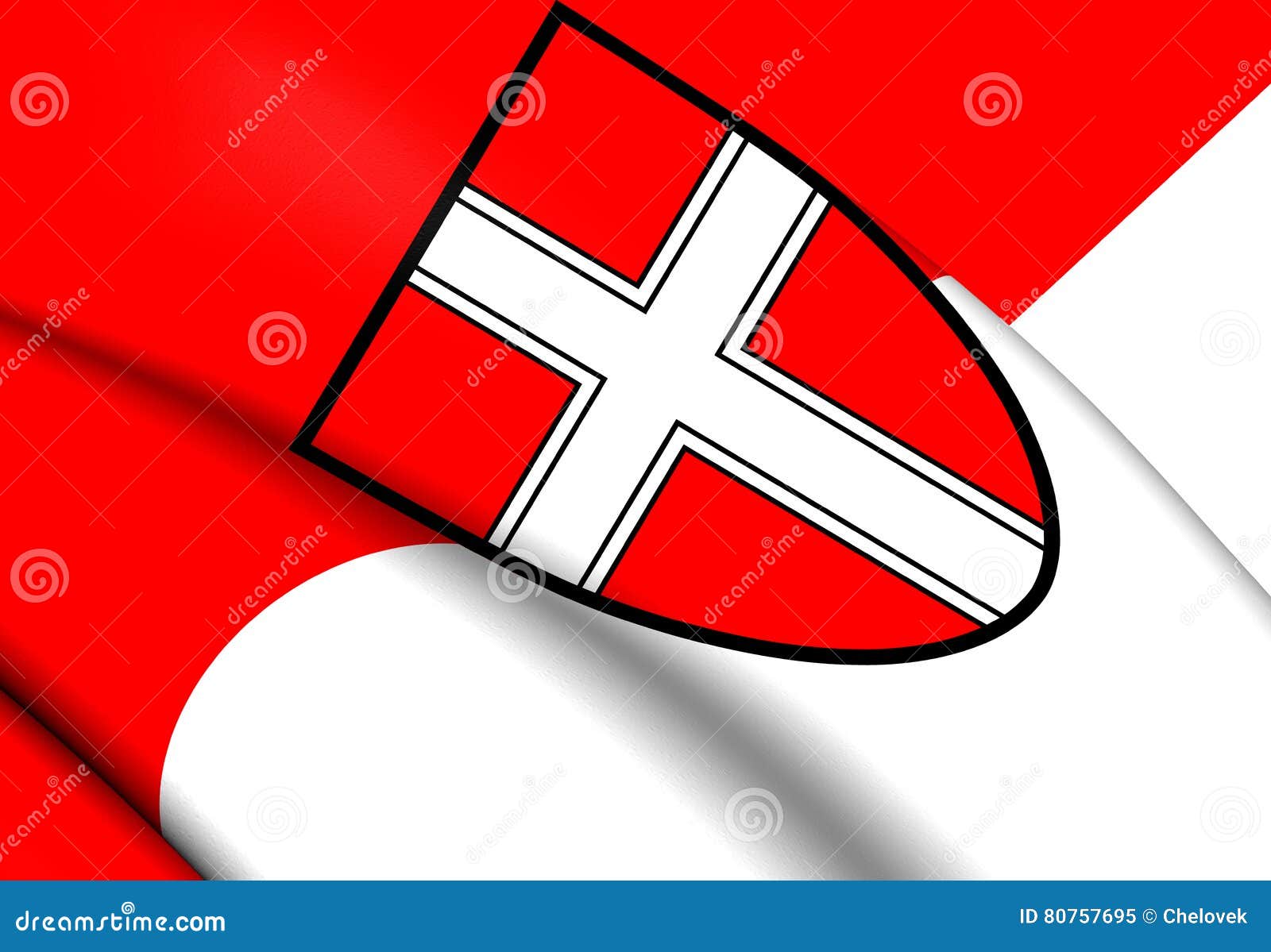 Flag of Vienna, Austria. stock illustration. Illustration of wave ...