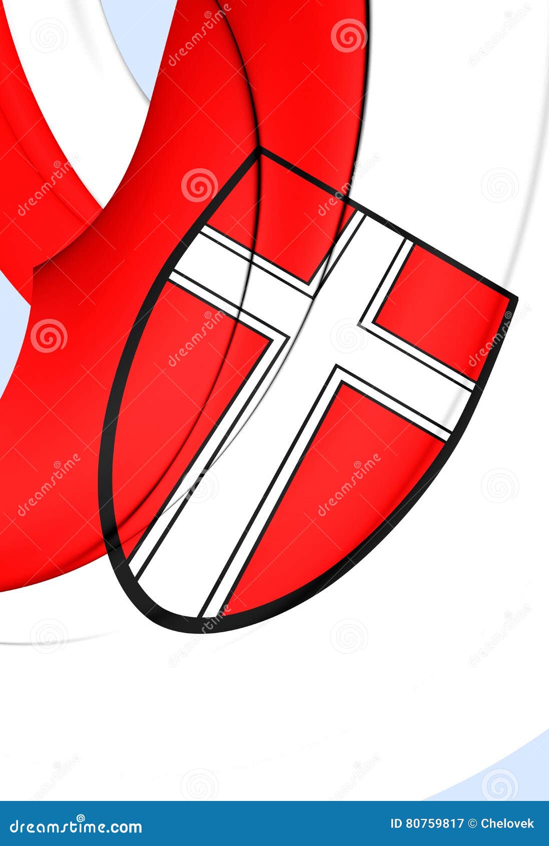 Flag of Vienna, Austria. stock illustration. Illustration of full ...