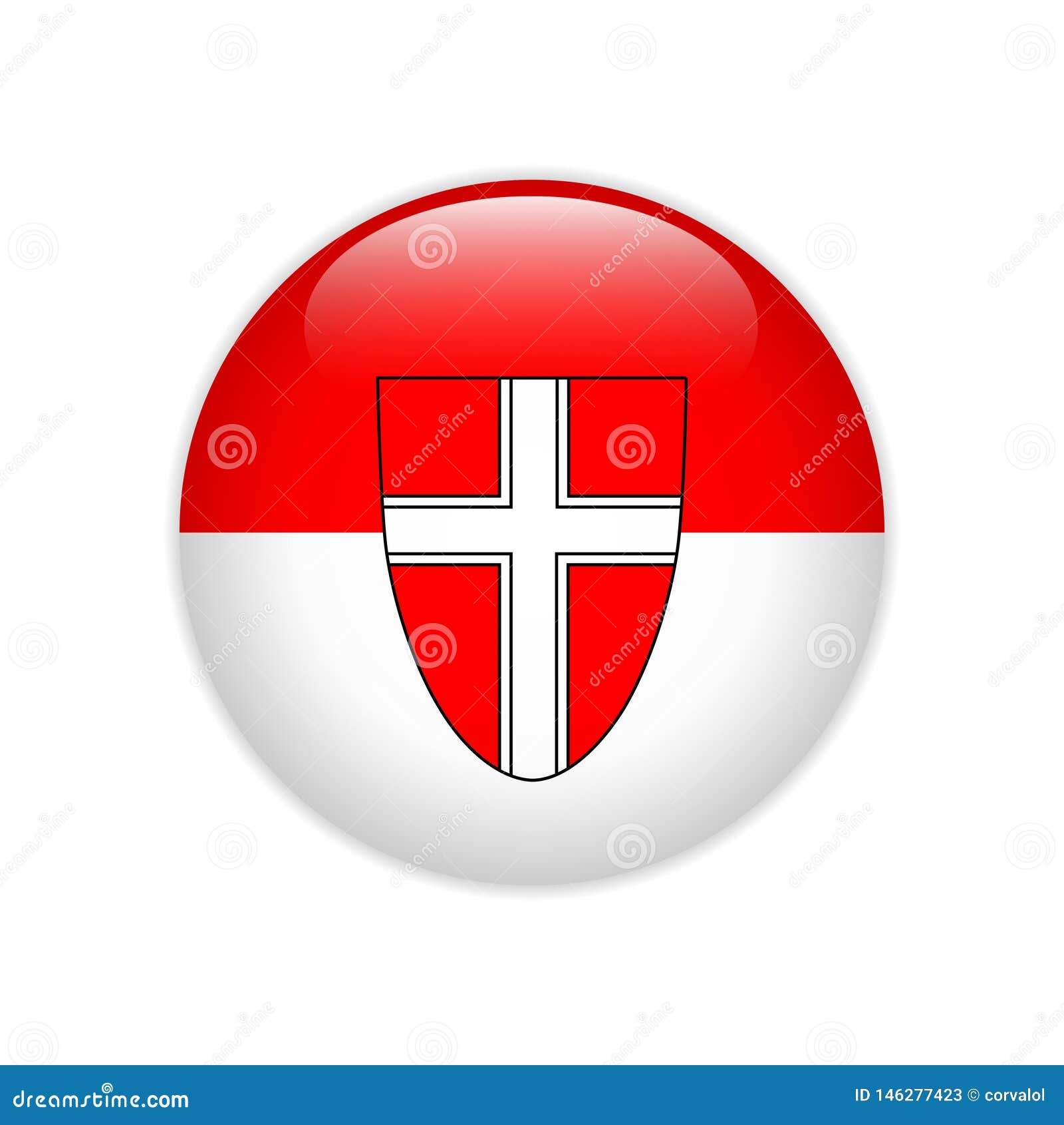 Flag of Vienna State Button Stock Vector - Illustration of nation ...