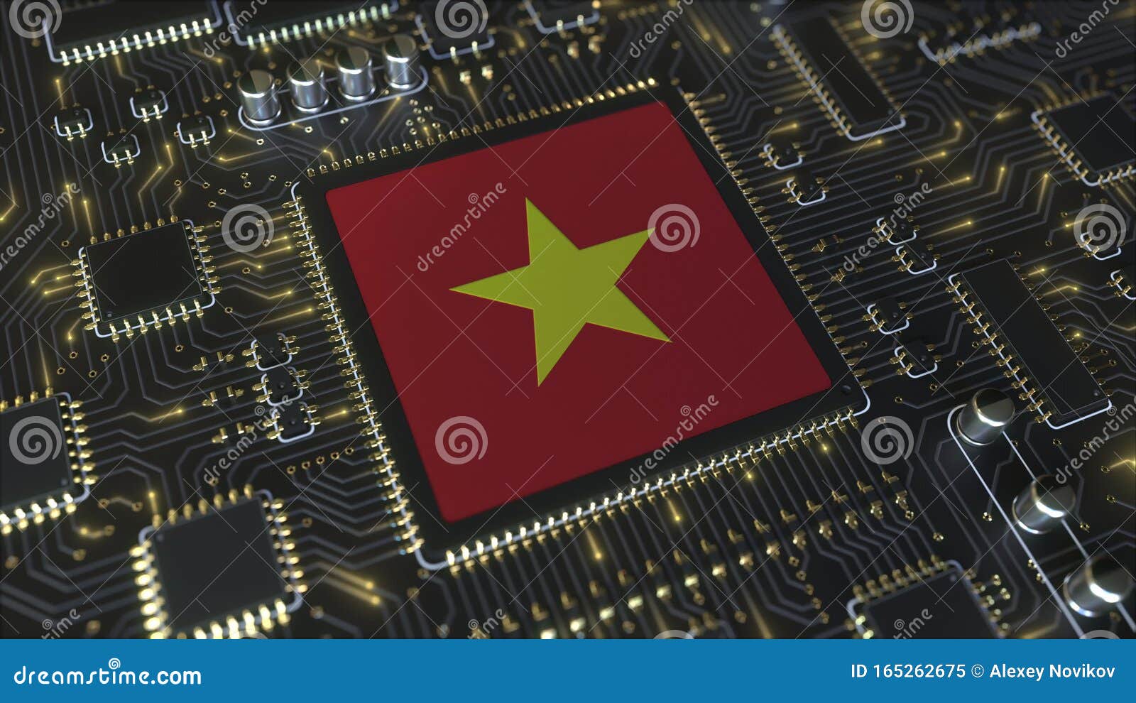 Flag of Vietnam on the Operating Chipset. Vietnamese Information ...