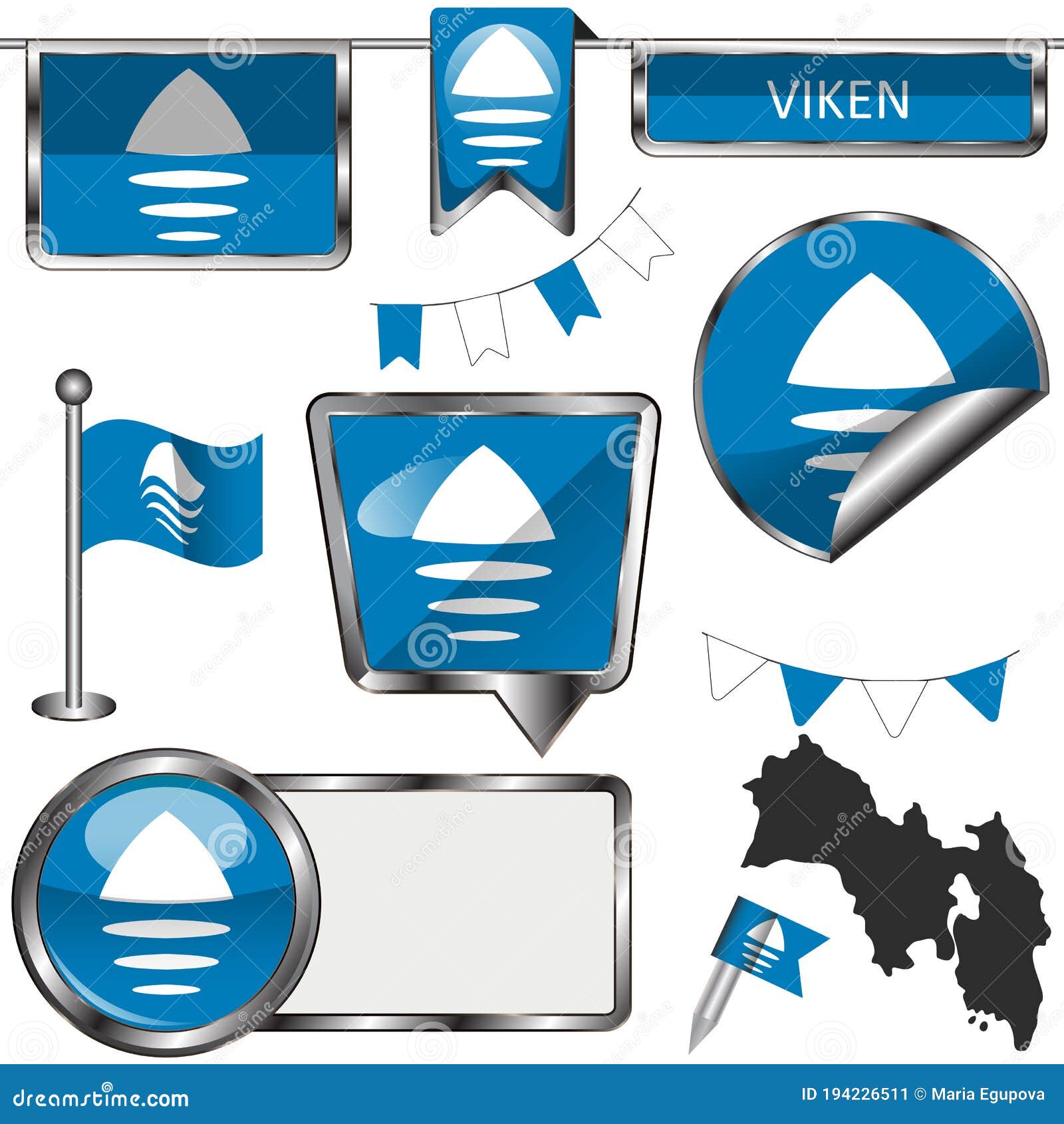 Flag of Viken, Norway stock vector. Illustration of challenge - 194226511