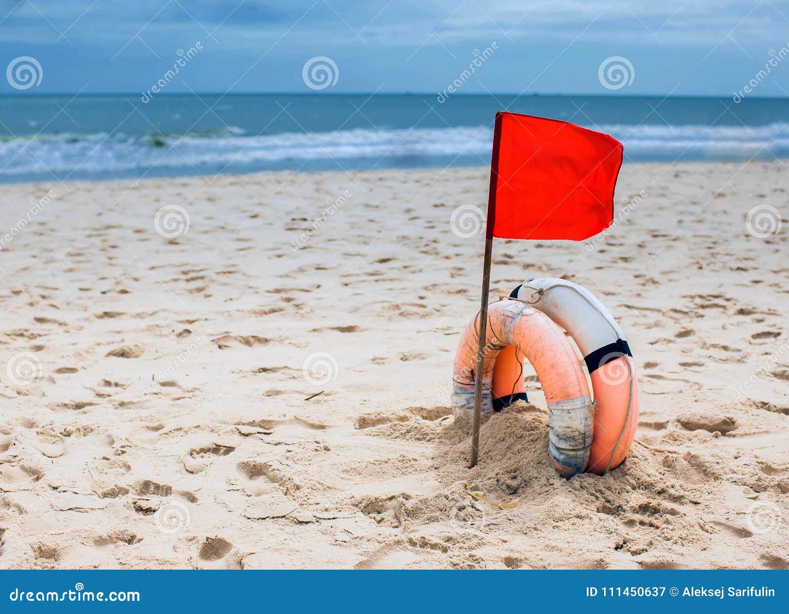 Flag warning of a storm stock image. Image of ocean - 111450637