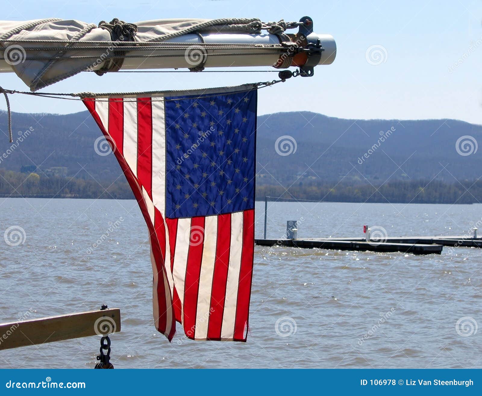 Flag Waving stock photo. Image of rope, flag, river, white - 106978